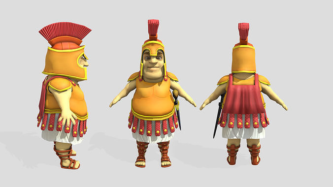 3D model Stylized Fat Roman Soldier Character VR / AR / low-poly | CGTrader