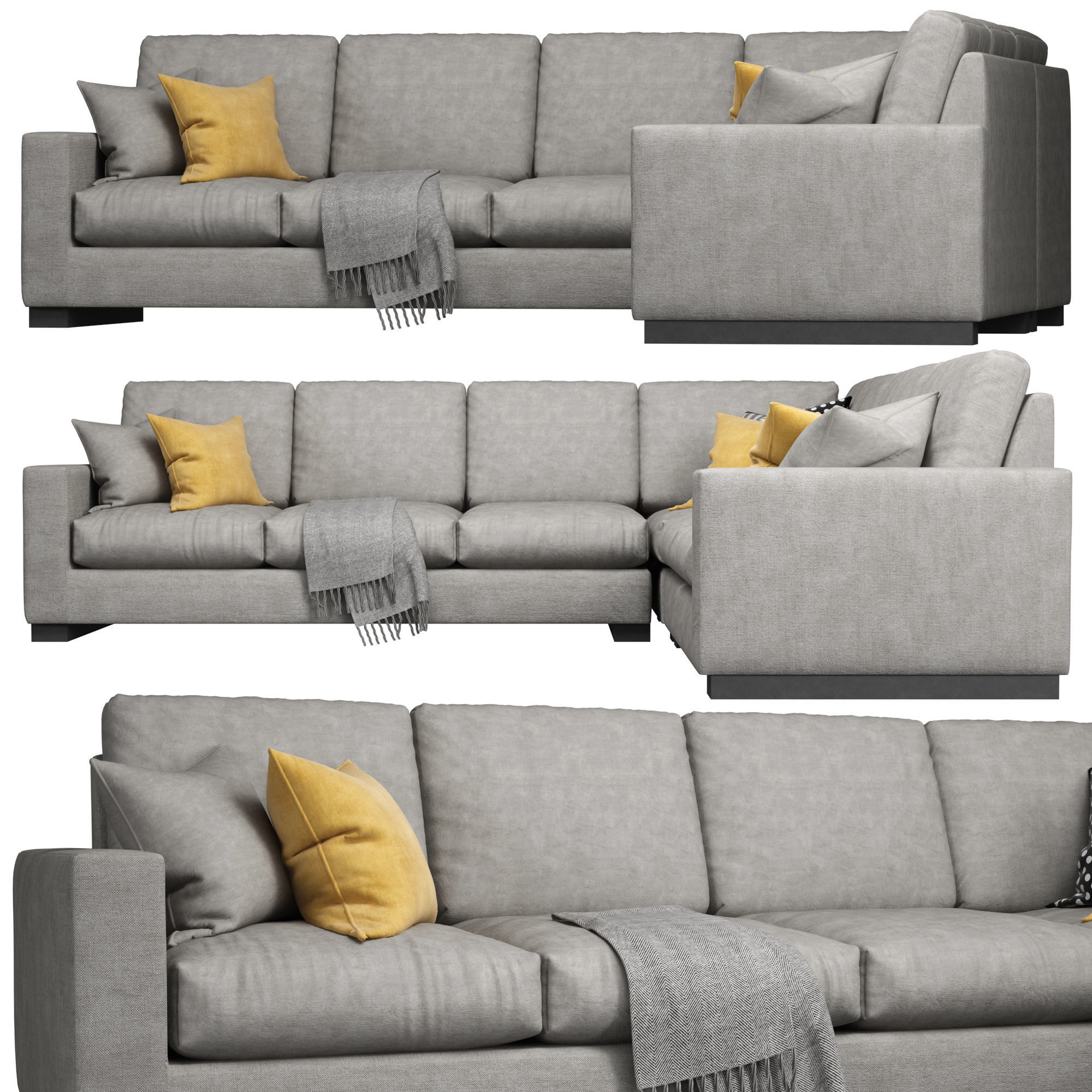 Wesley Hall - Ample Sectional 3D model | CGTrader