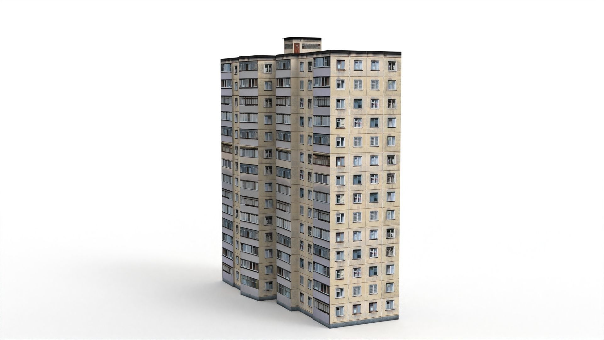 3D model 14 storey house VR / AR / low-poly | CGTrader