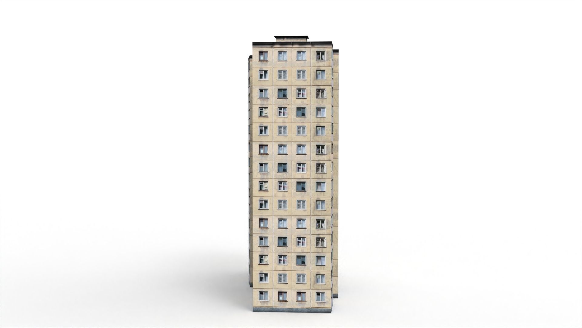 3D model 14 storey house VR / AR / low-poly | CGTrader