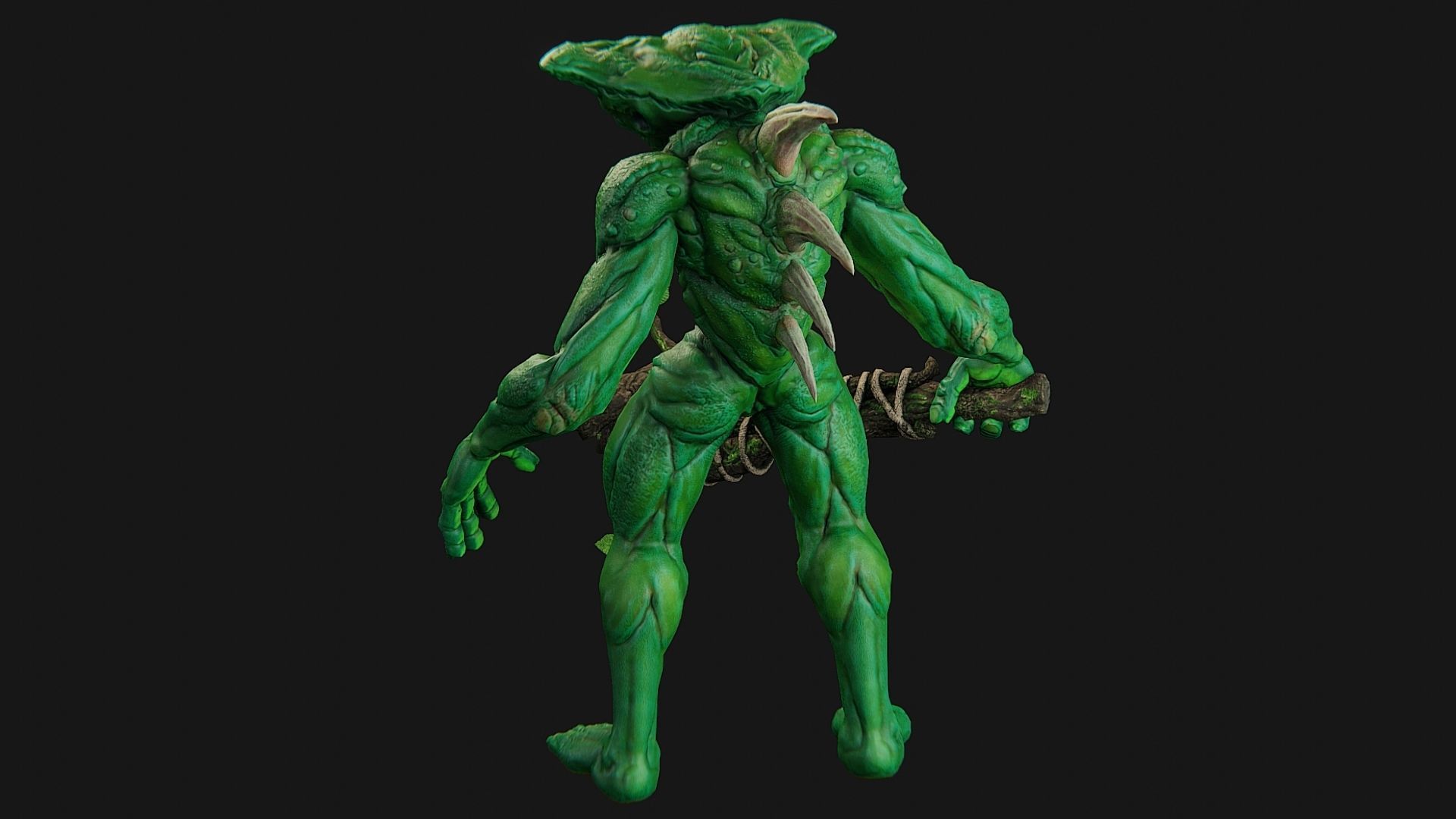 3D model Fantasy troglodyte character VR / AR / low-poly rigged ...