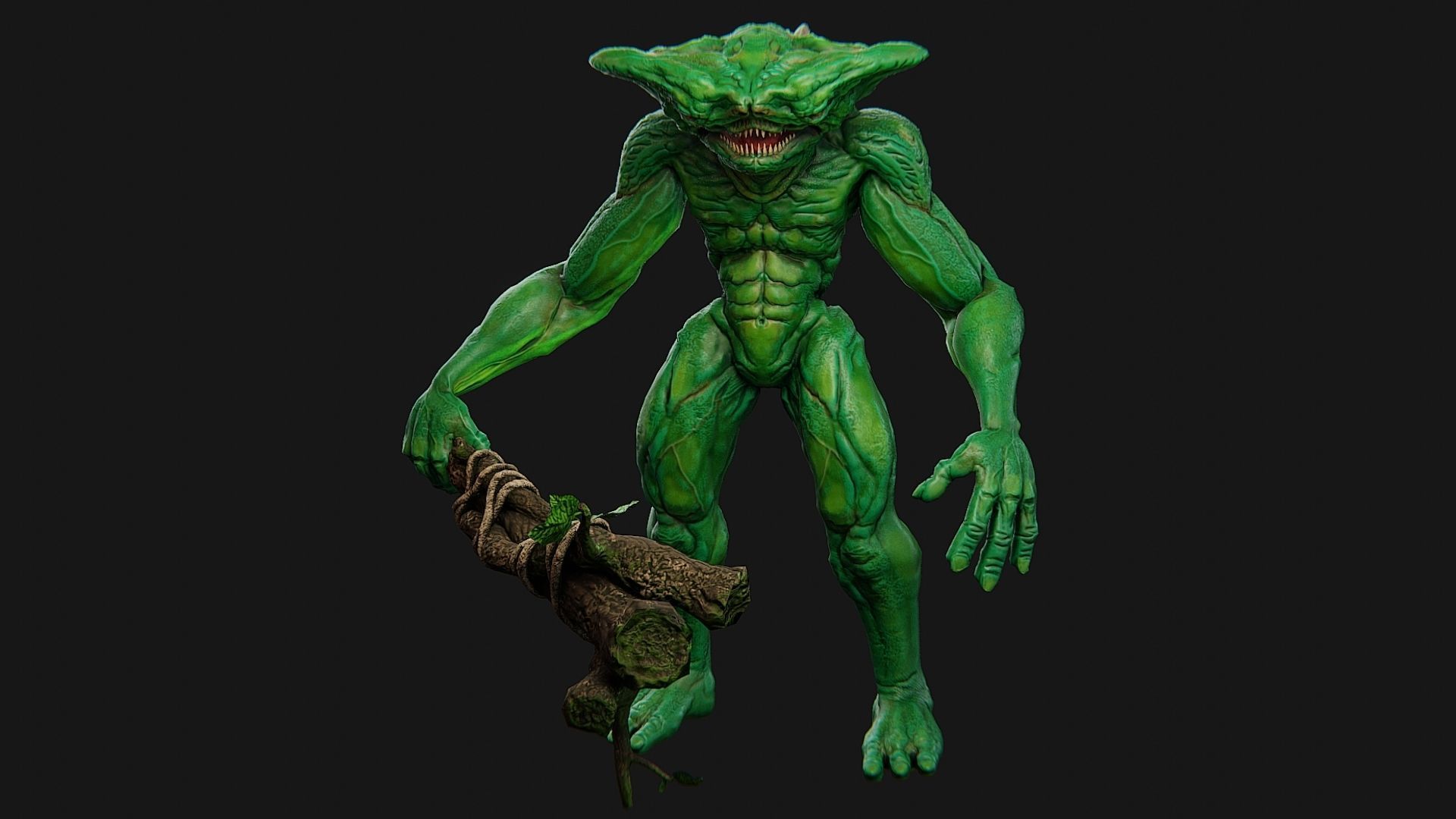 3D model Fantasy troglodyte character VR / AR / low-poly rigged ...