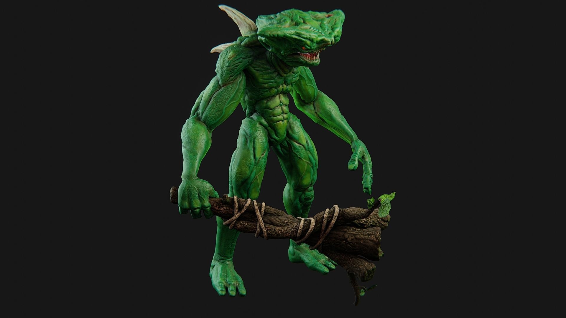 3D model Fantasy troglodyte character VR / AR / low-poly rigged ...