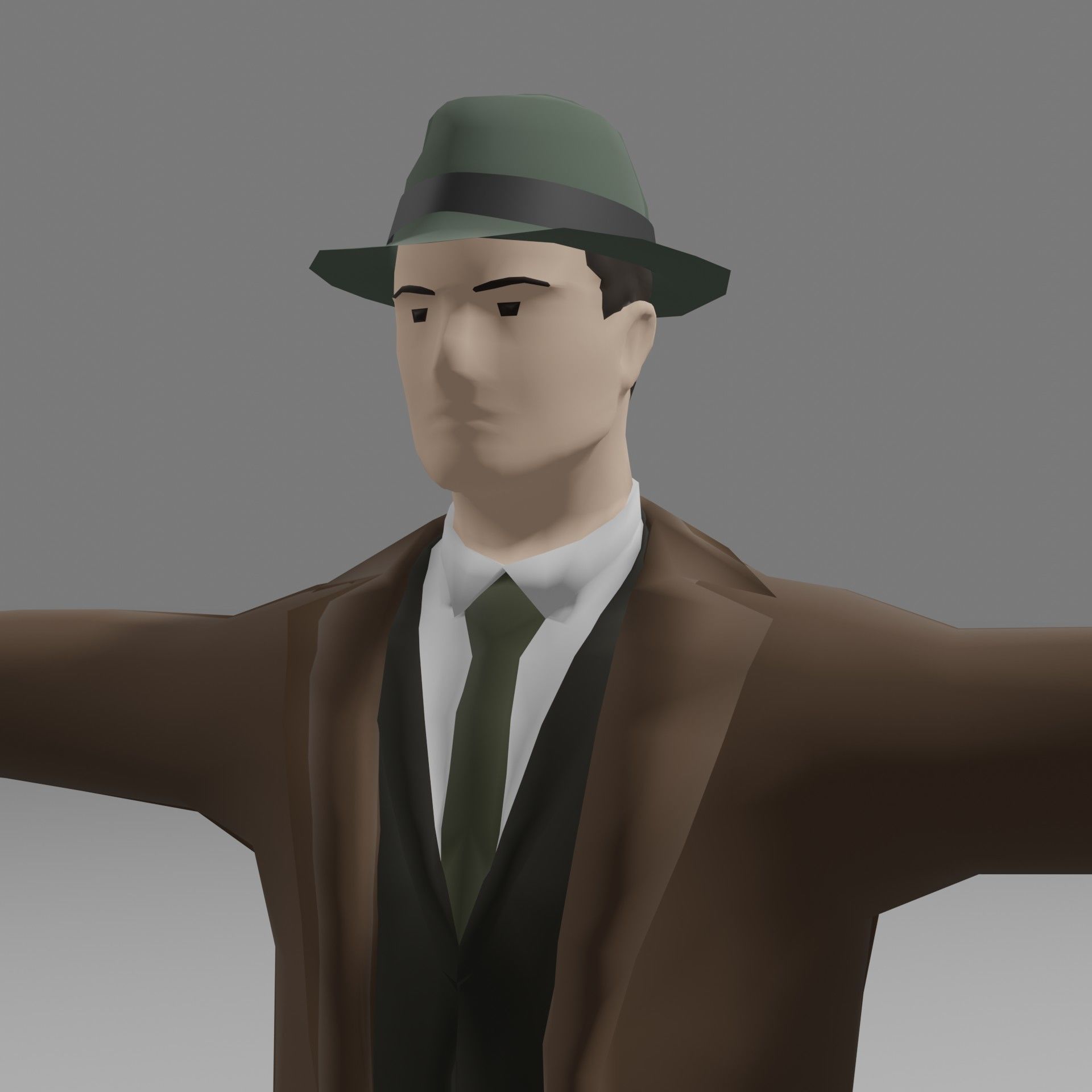 3D model Simply Stylized Male Detective Low-poly 3D model VR / AR / low ...