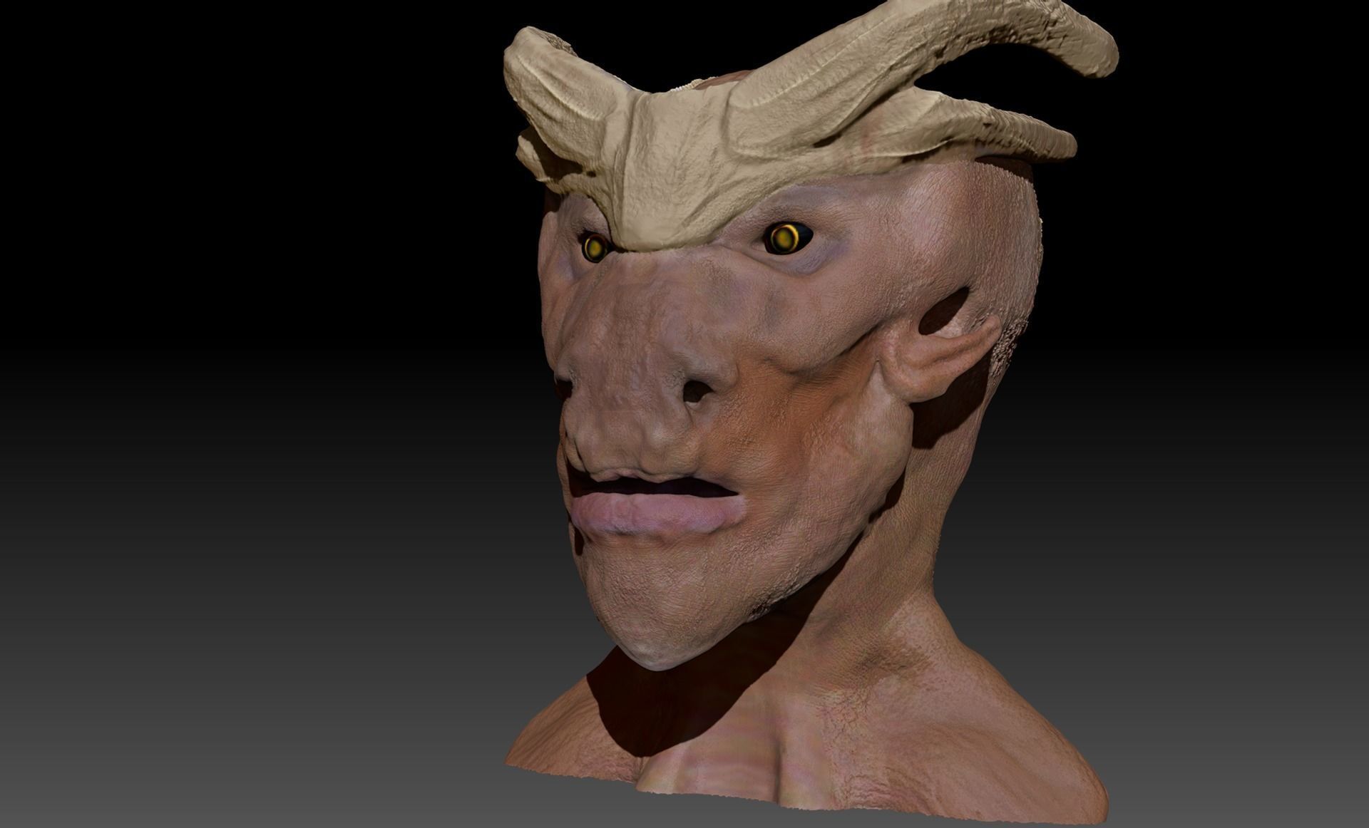 Hybrid Dino Monster Bust 3D model | CGTrader