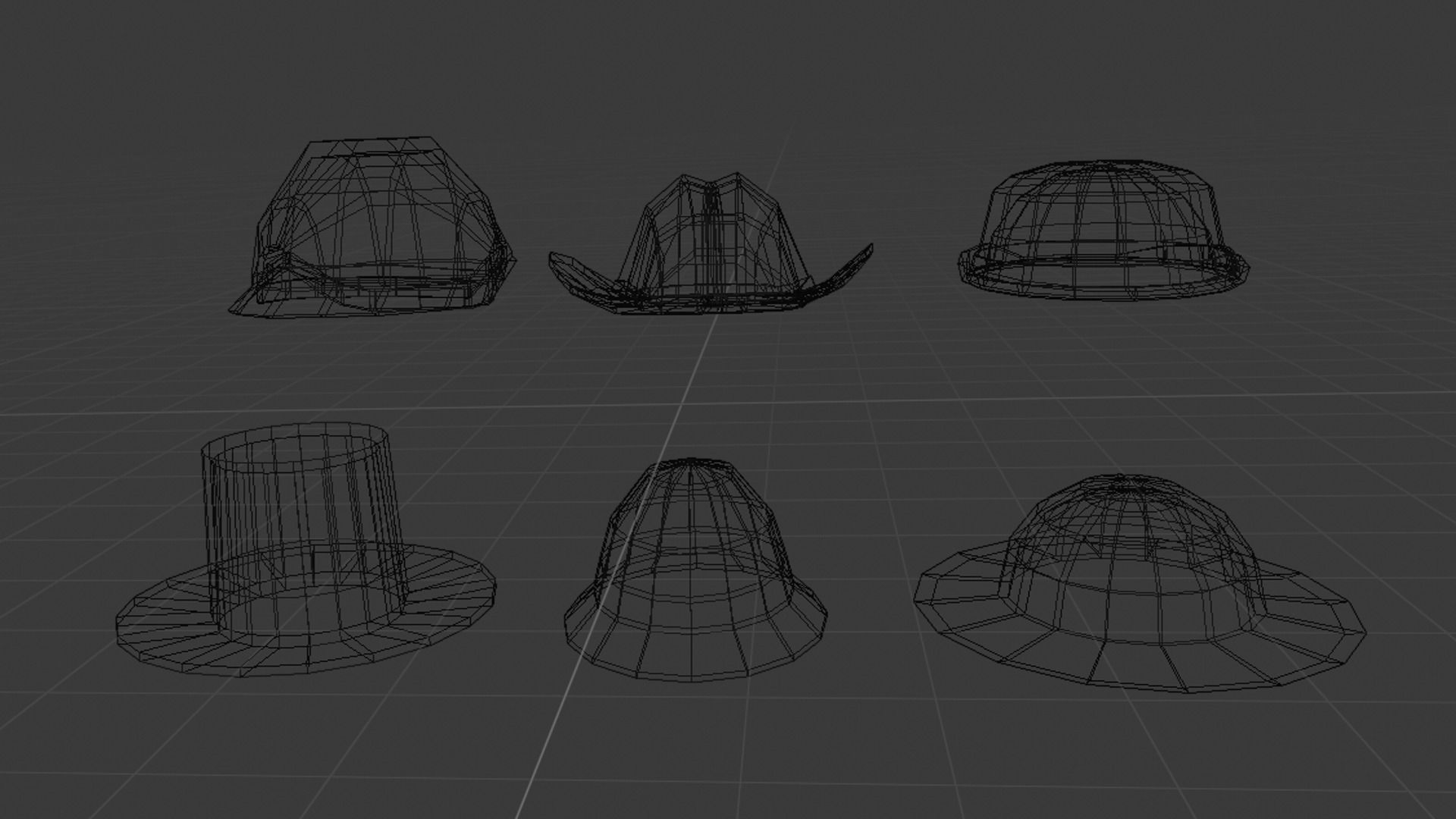 3D model Lowpoly Hat Set VR / AR / low-poly | CGTrader