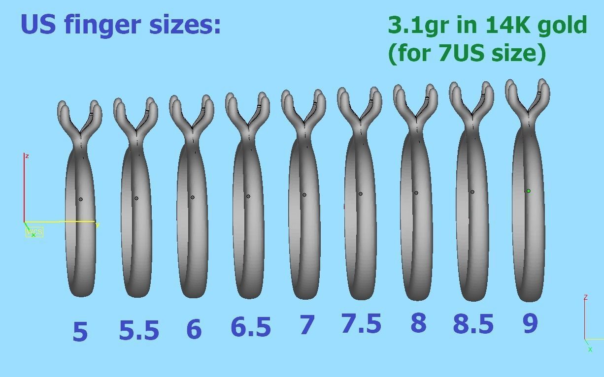 Solitaire Ring 4Claw design 5mm Stone 3dmodel 3D model 3D printable ...