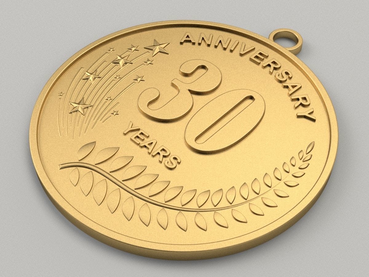 30 Years Anniversary Medal 3D model 3D printable | CGTrader