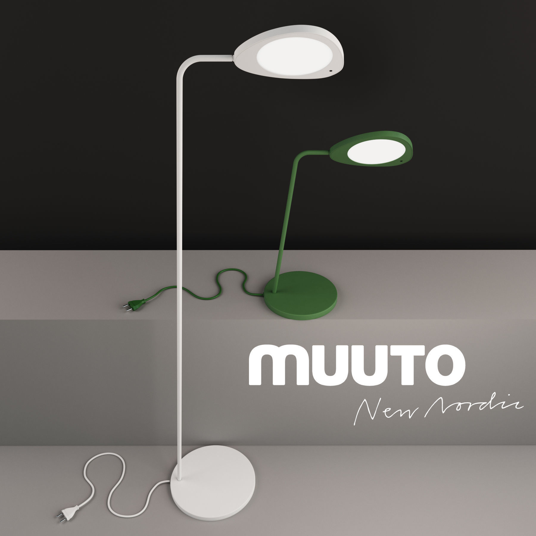 Muuto leaf table lamp floor lamp 3D model | CGTrader