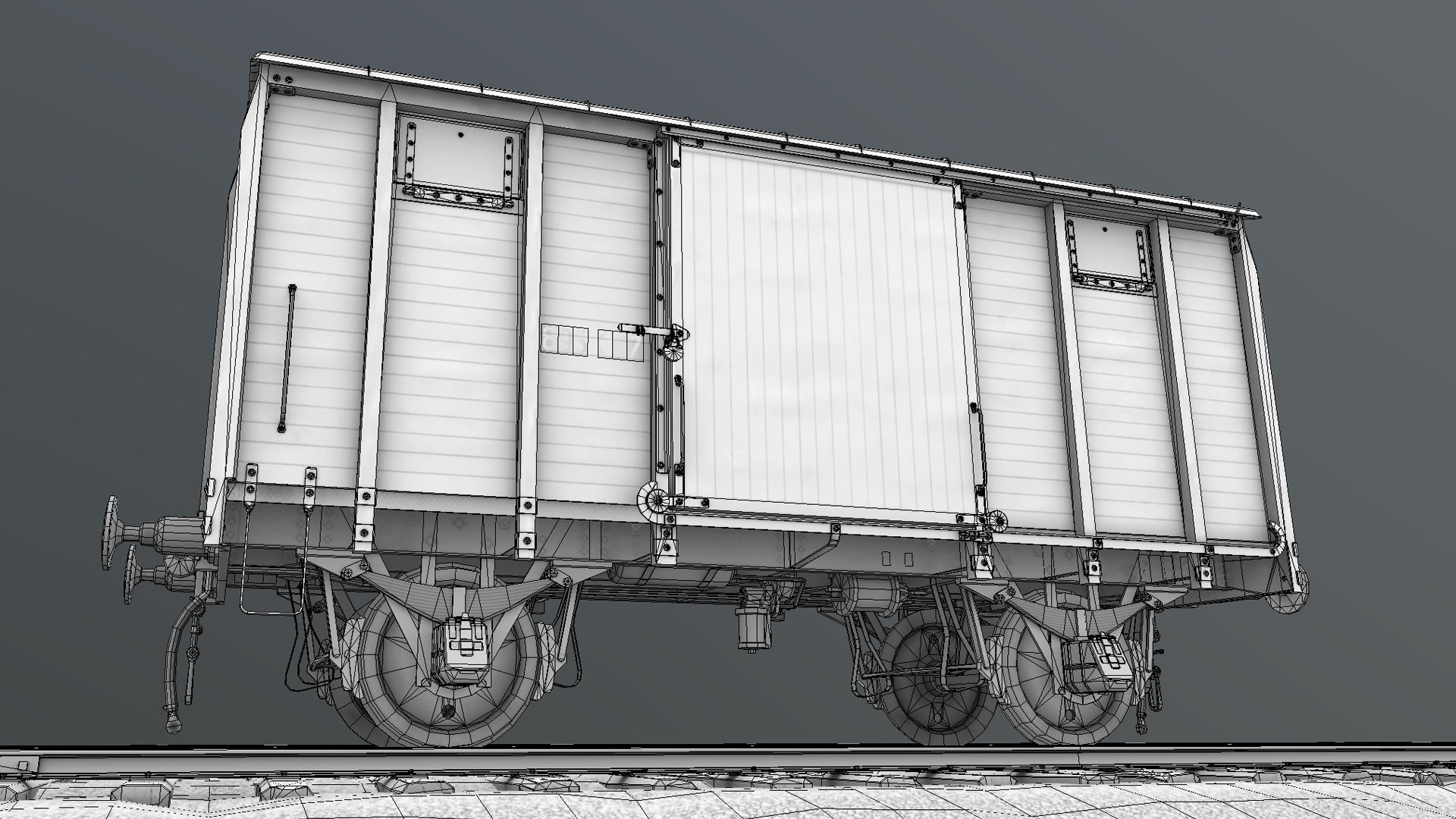 3D model Railway Covered Goods Wagon 18T Vr3 Ok Red VR / AR / low-poly ...
