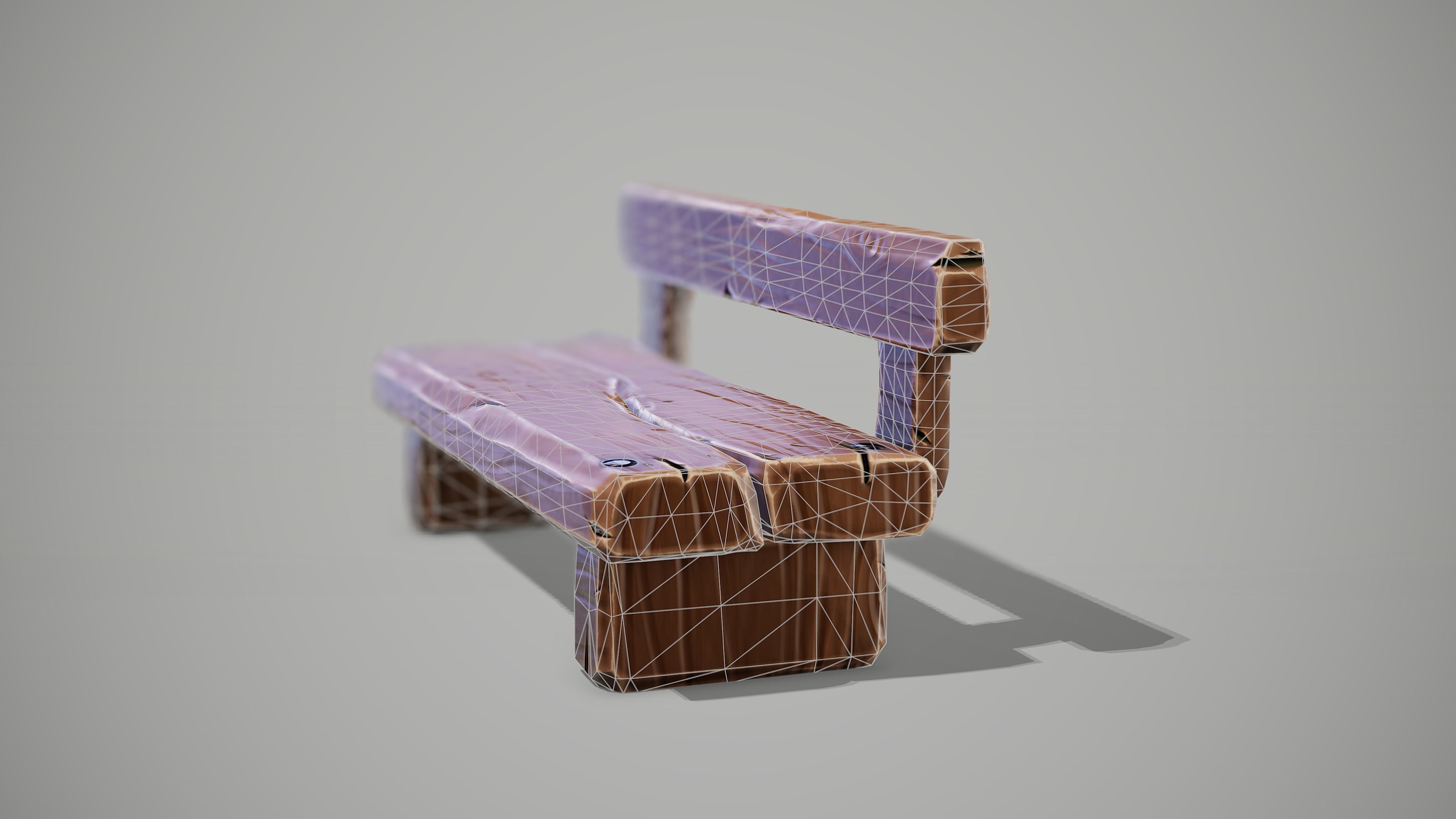 3D model Stylized Bench VR / AR / low-poly | CGTrader