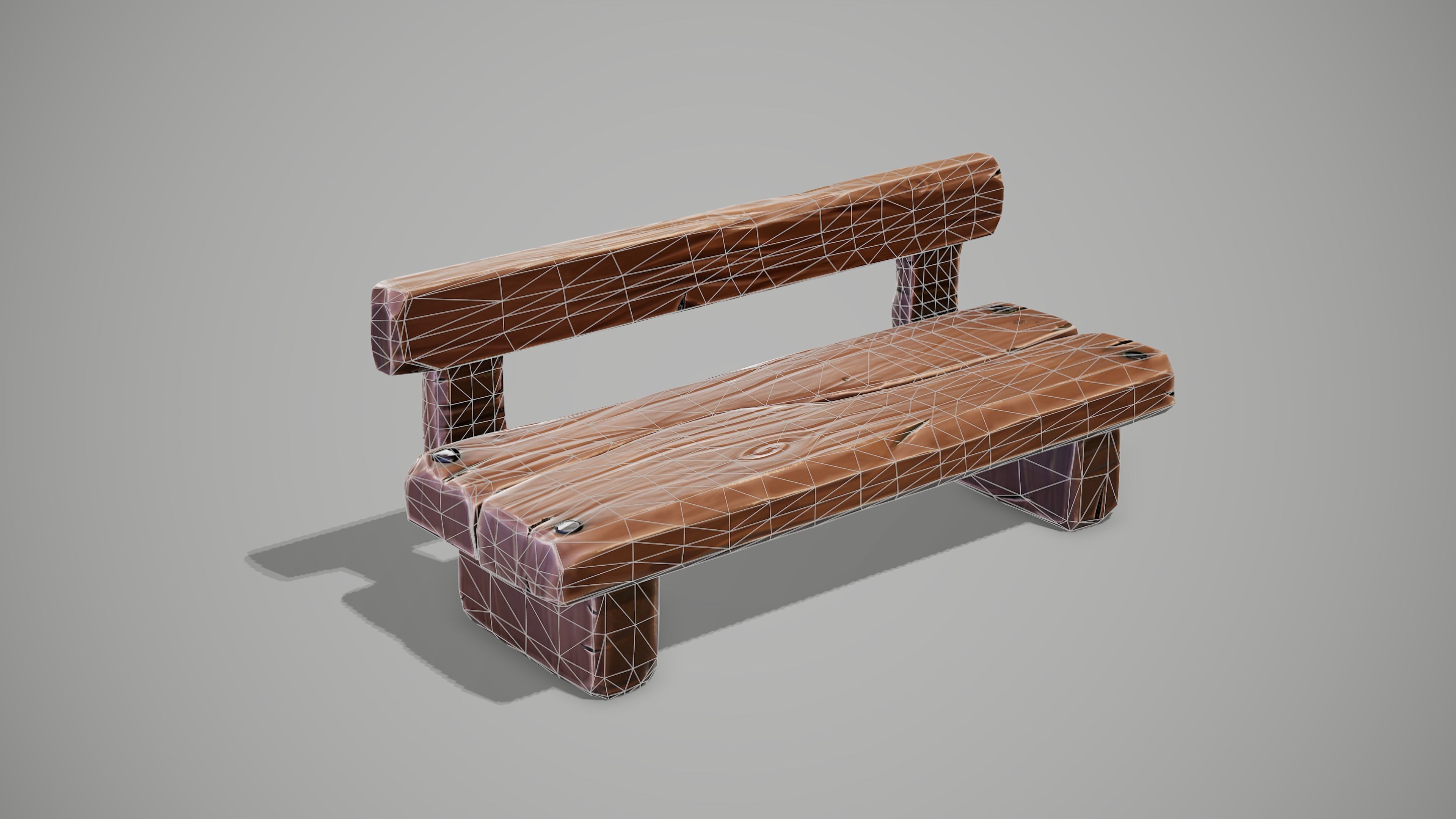 3D model Stylized Bench VR / AR / low-poly | CGTrader