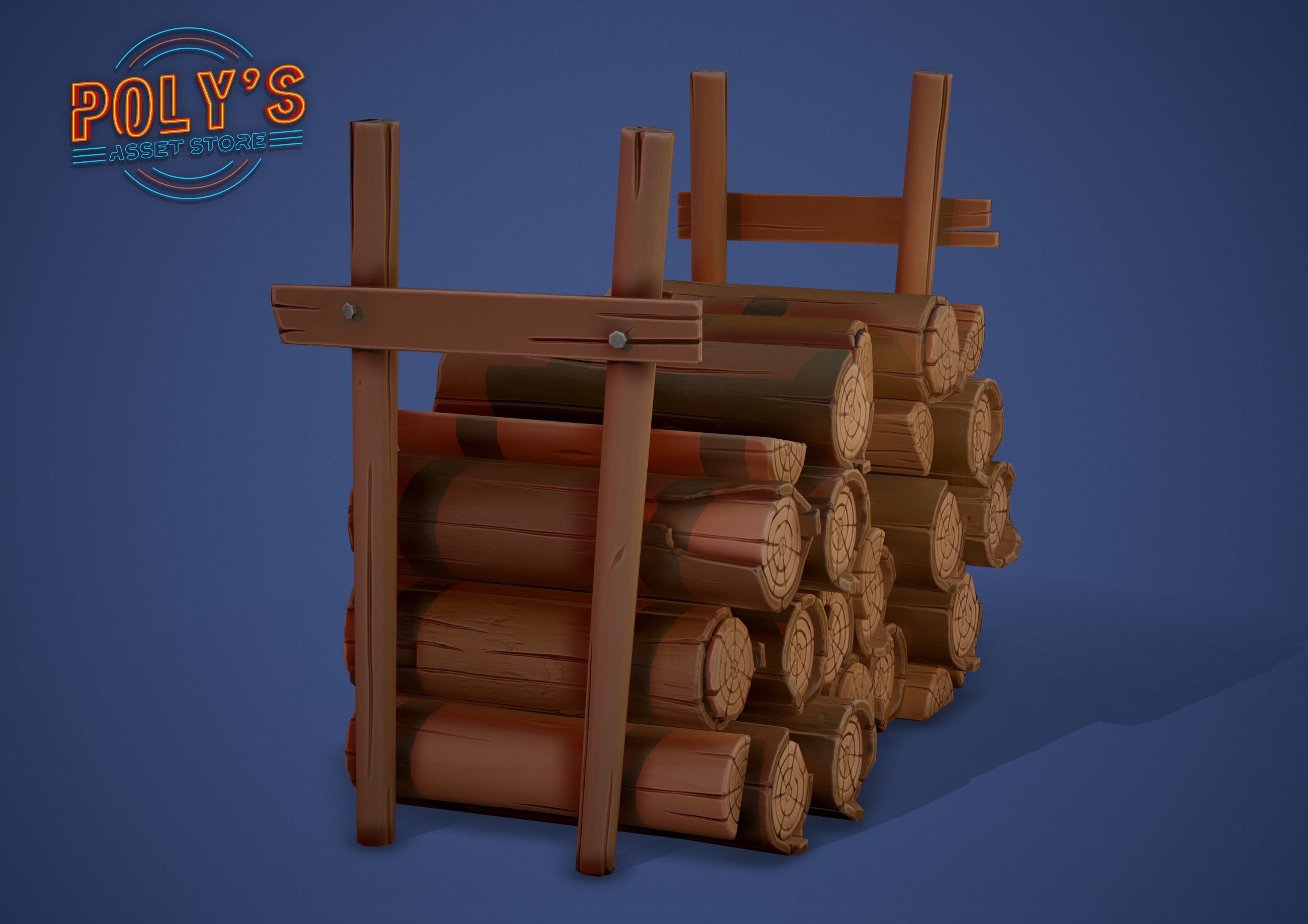 3D model Logs Stylized - Low Poly VR / AR / low-poly | CGTrader