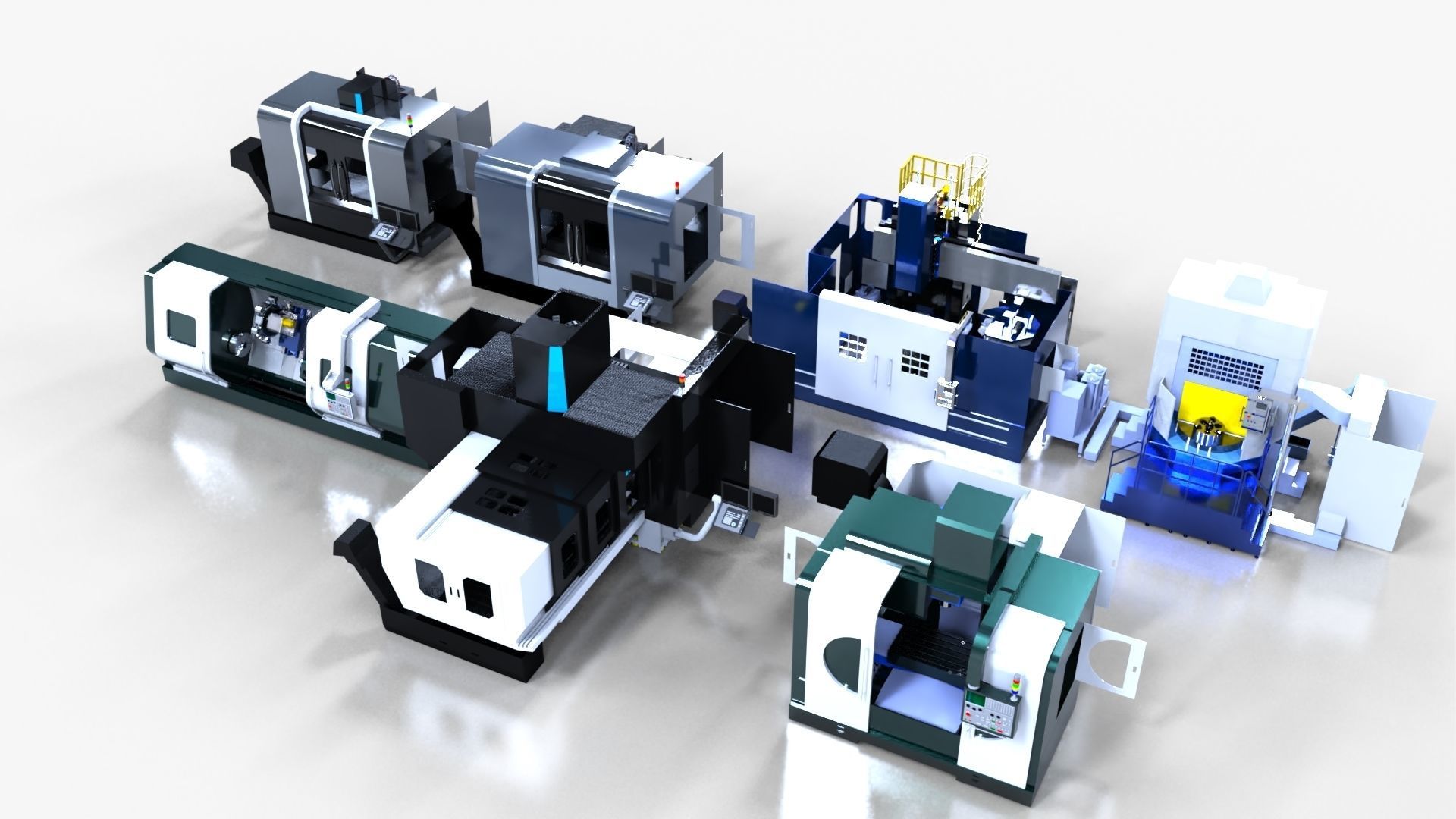 Turning Machines Pack 7 in 1 3D Model Collection | CGTrader