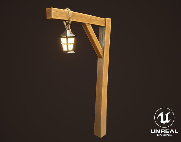 3D model Stylized Western Lamp Post VR / AR / low-poly | CGTrader