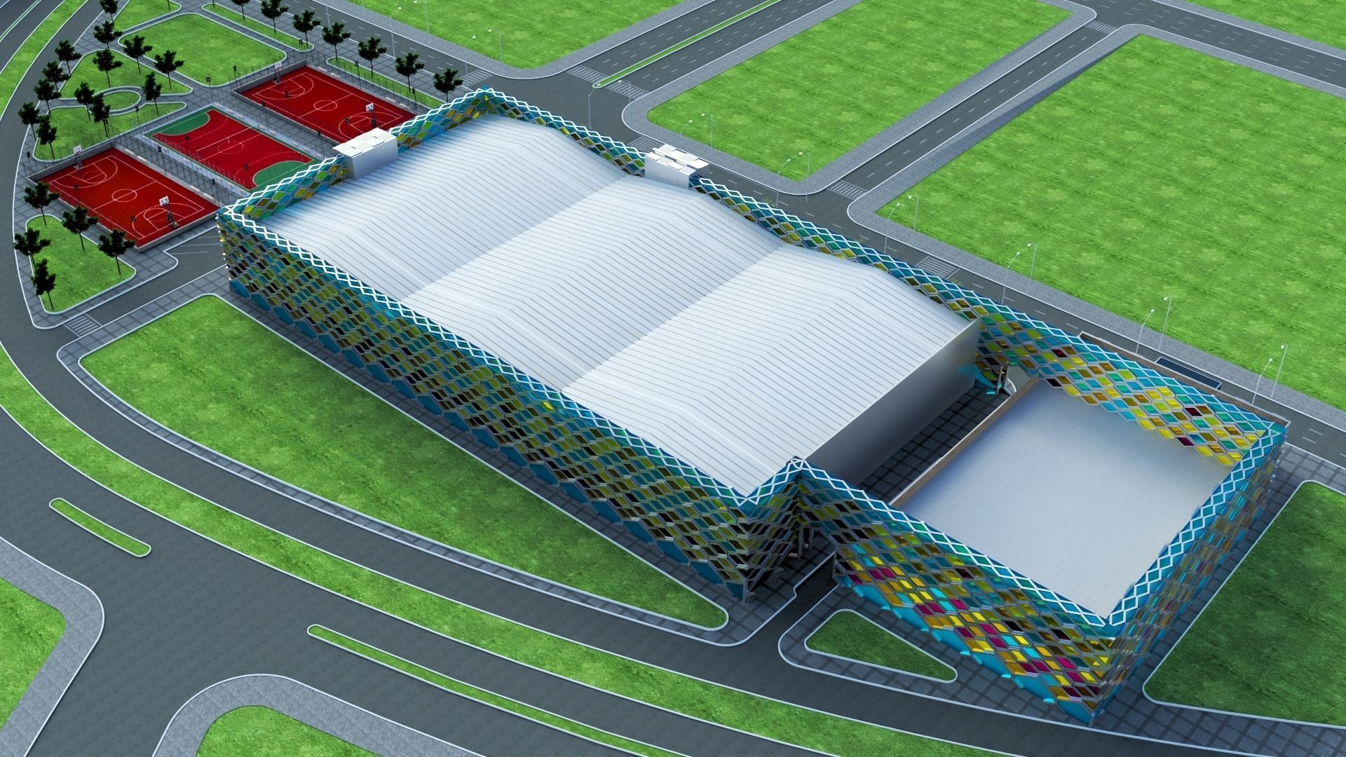 exhibition hall interior and exterior 3D model | CGTrader