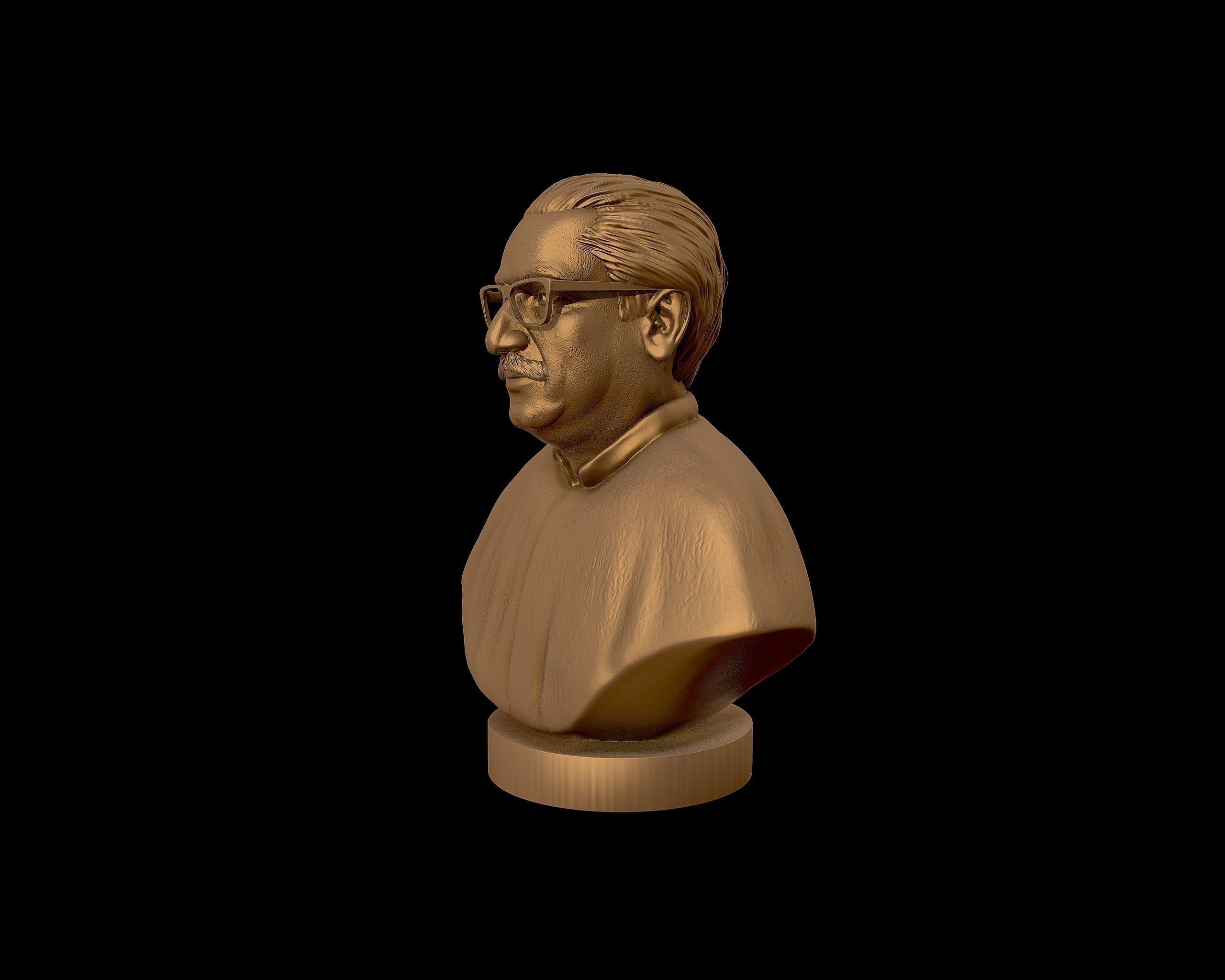 Sheikh Mujibur Rahman 3D Portrait Sculpture 3D model 3D printable ...