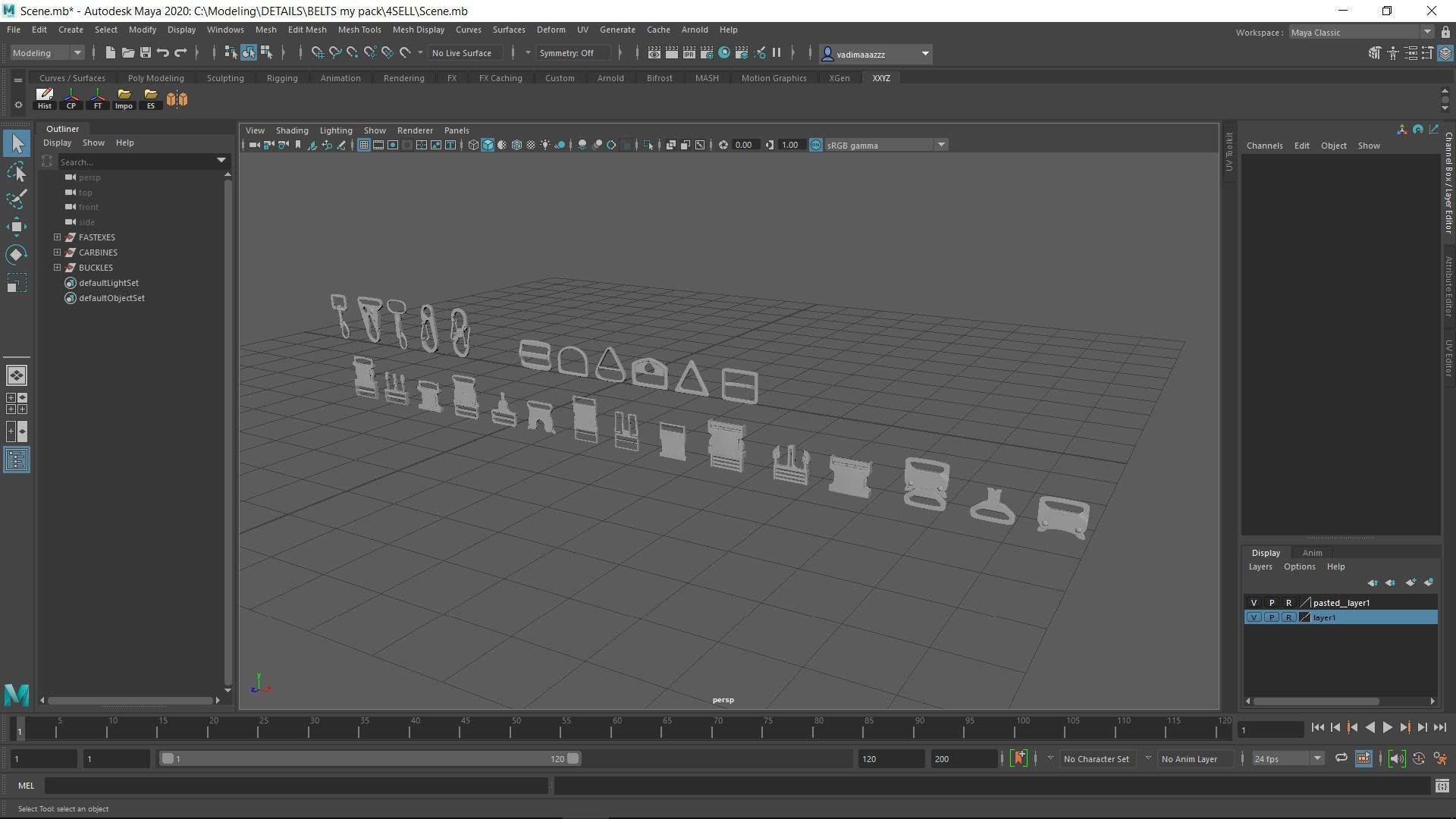 Pack of Buckles Marvelous Designer project and Zbrush IMM 3D model ...
