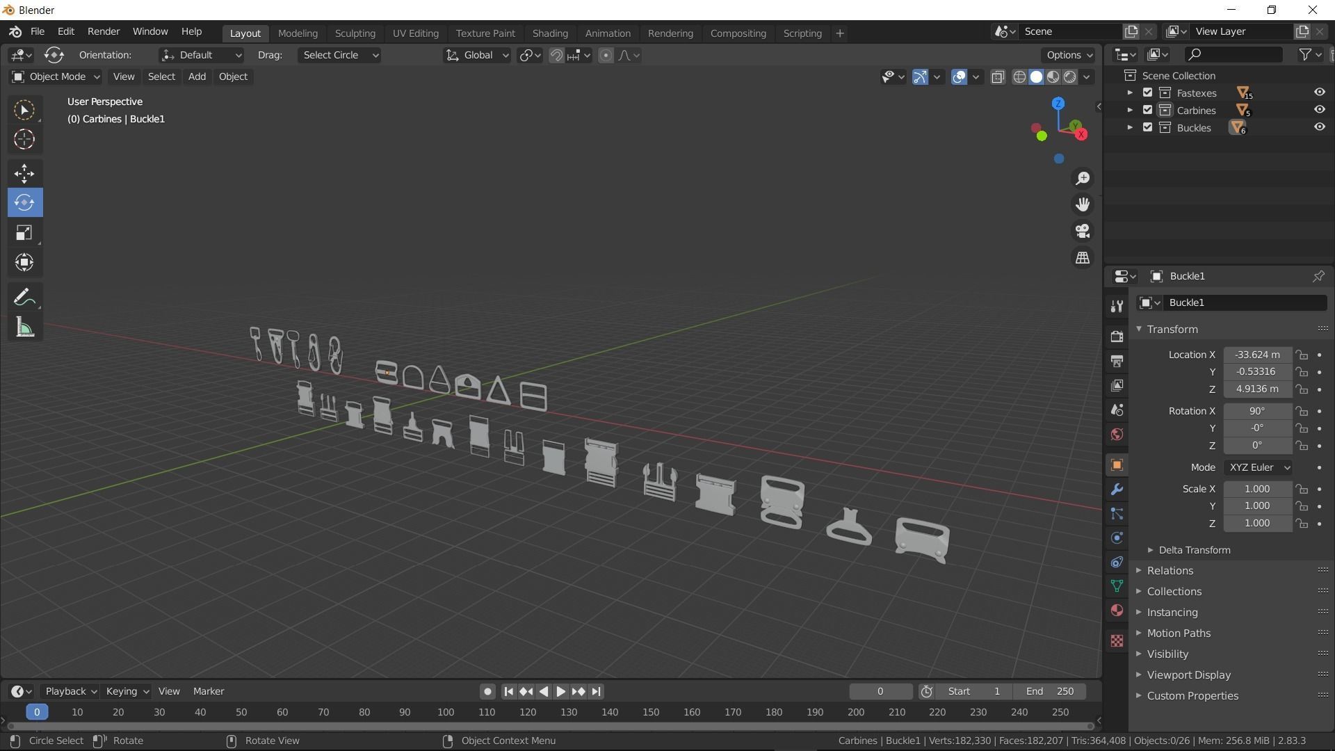 Pack of Buckles Marvelous Designer project and Zbrush IMM 3D model ...