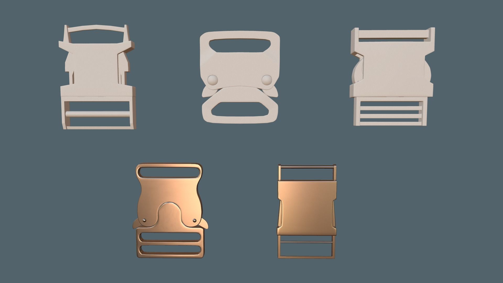 Pack of Buckles Marvelous Designer project and Zbrush IMM 3D model ...