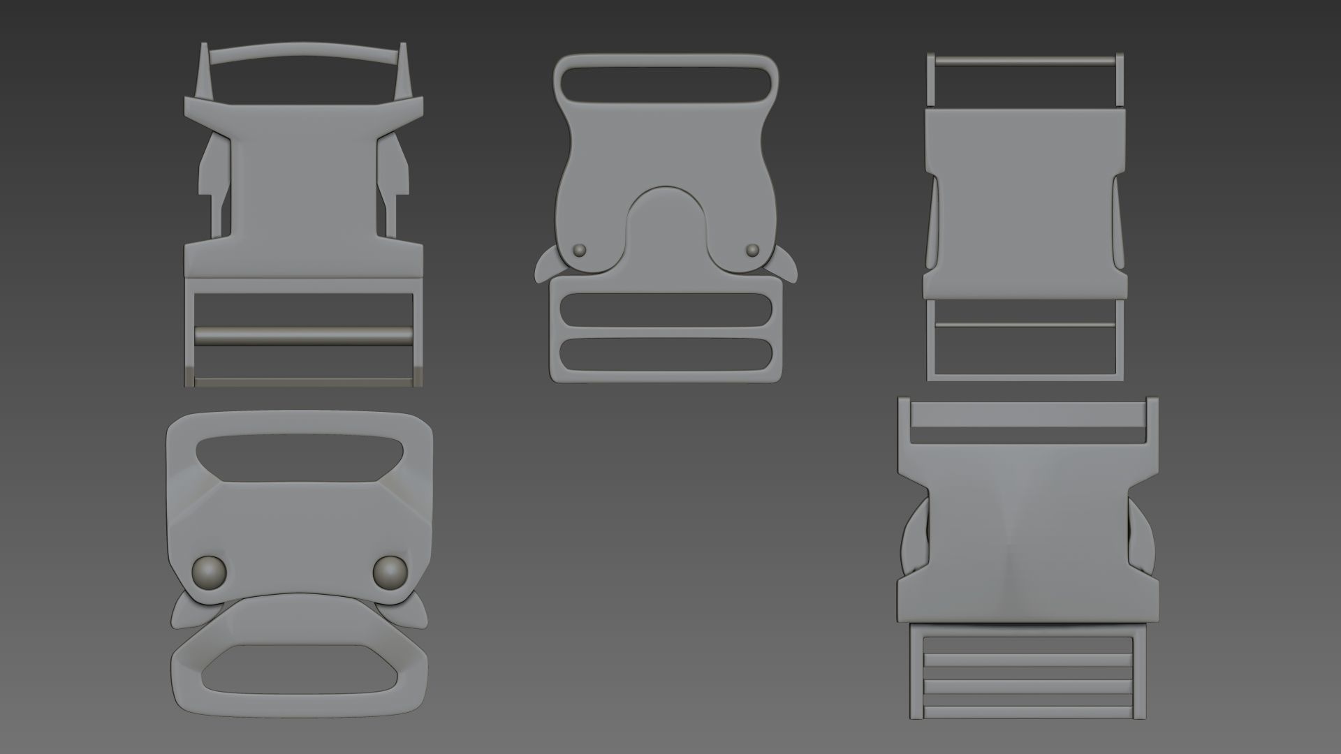 Pack of Buckles Marvelous Designer project and Zbrush IMM 3D model ...