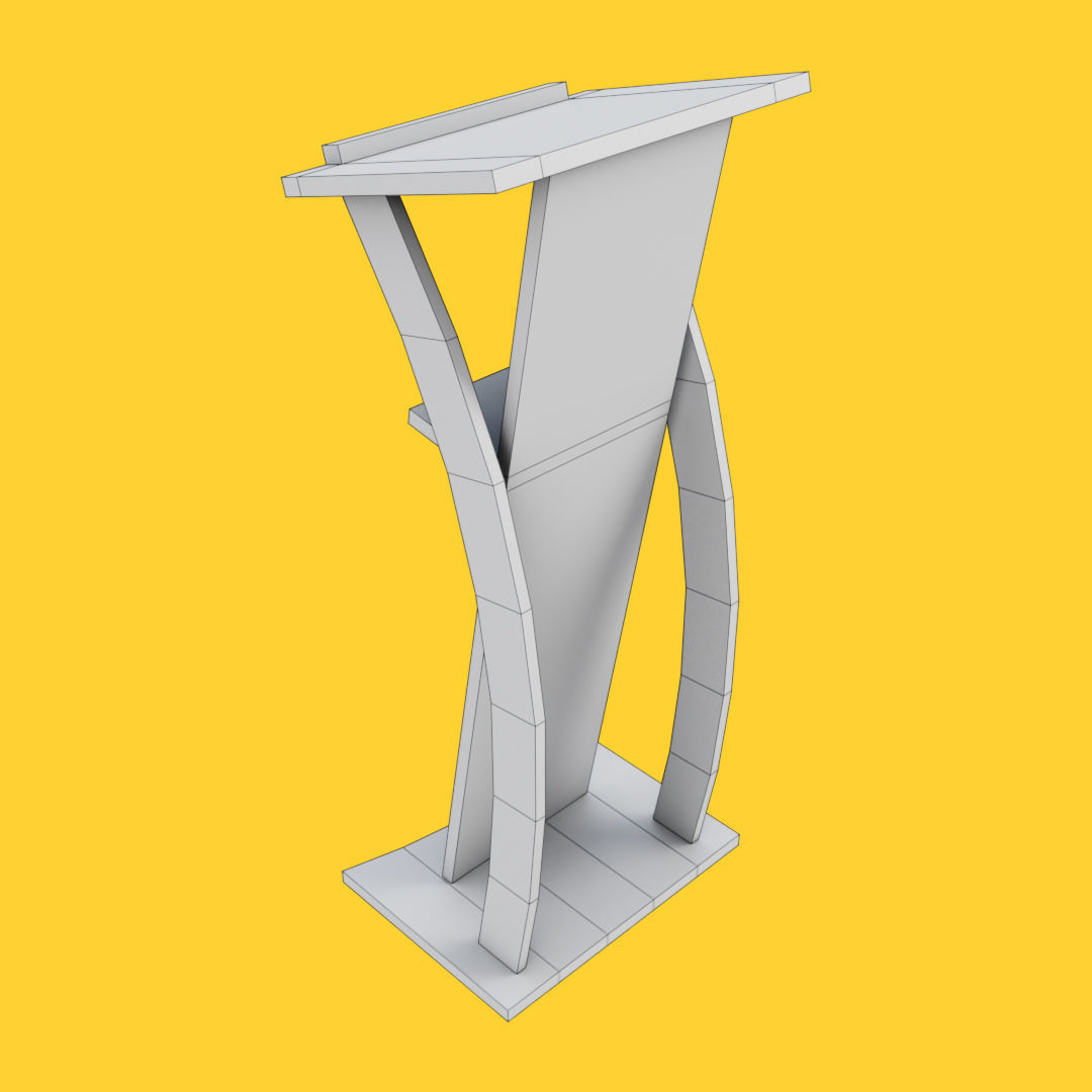 3D model Curved metallic lectern VR / AR / low-poly | CGTrader