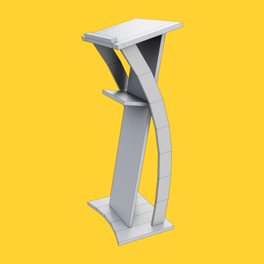 3D model Curved metallic lectern VR / AR / low-poly | CGTrader