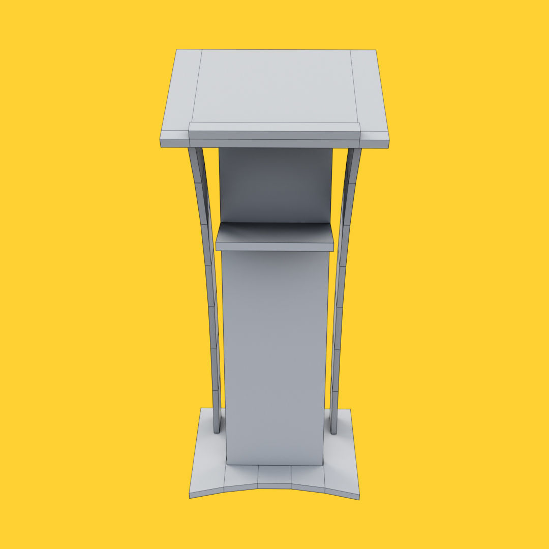 3D model Curved metallic lectern VR / AR / low-poly | CGTrader
