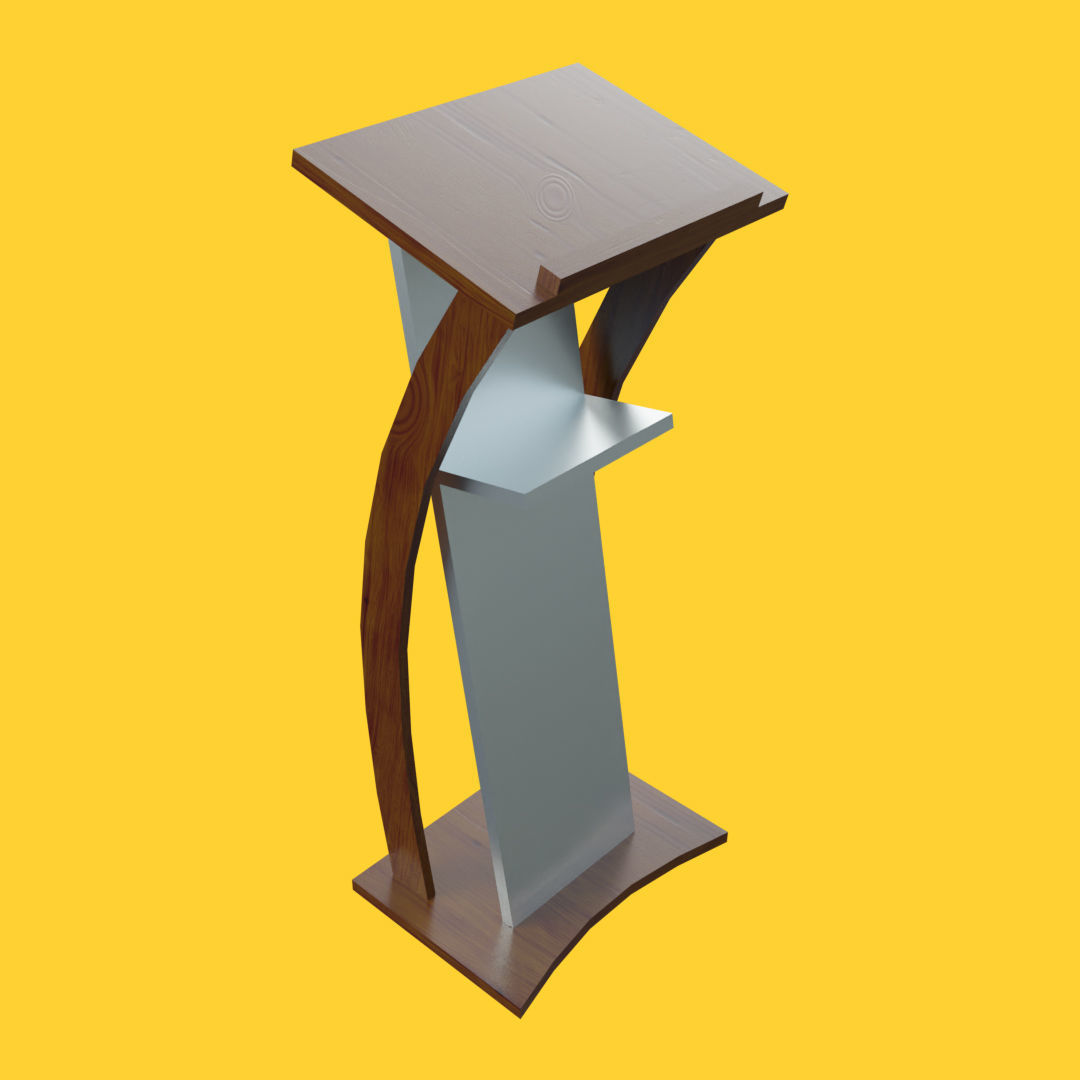 3D model Curved metallic lectern VR / AR / low-poly | CGTrader