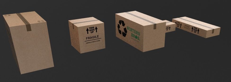 5 Pack of Low Poly Boxes free VR / AR / low-poly 3D model | CGTrader