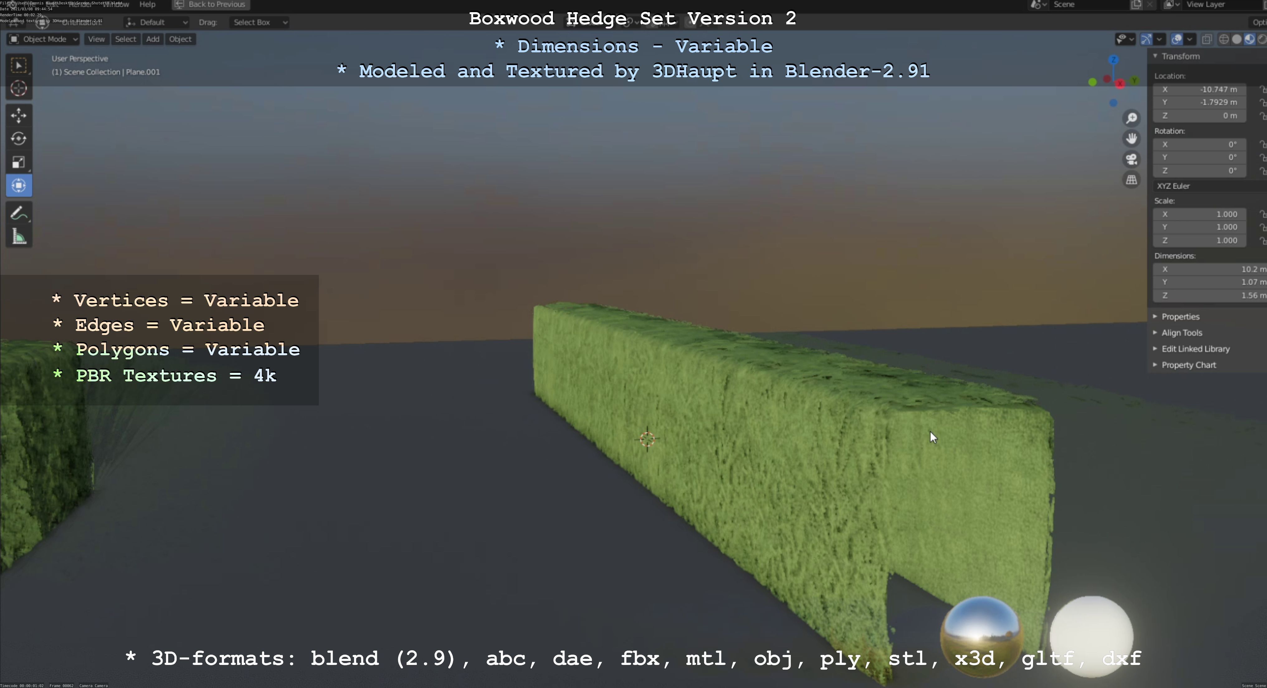 3D model Low-Poly Boxwood Hedge Version 2 VR / AR / low-poly | CGTrader