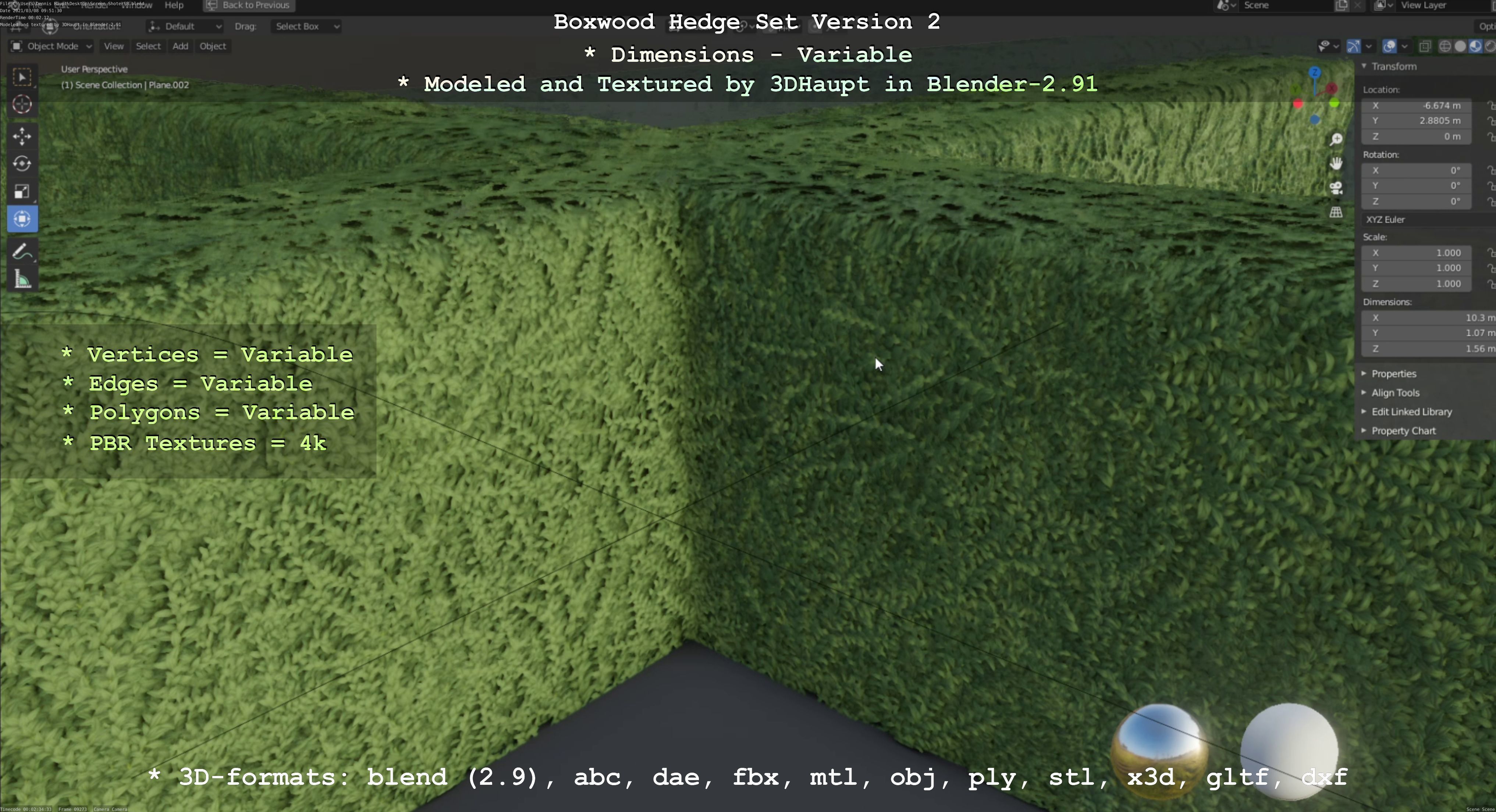 3D model Low-Poly Boxwood Hedge Version 2 VR / AR / low-poly | CGTrader