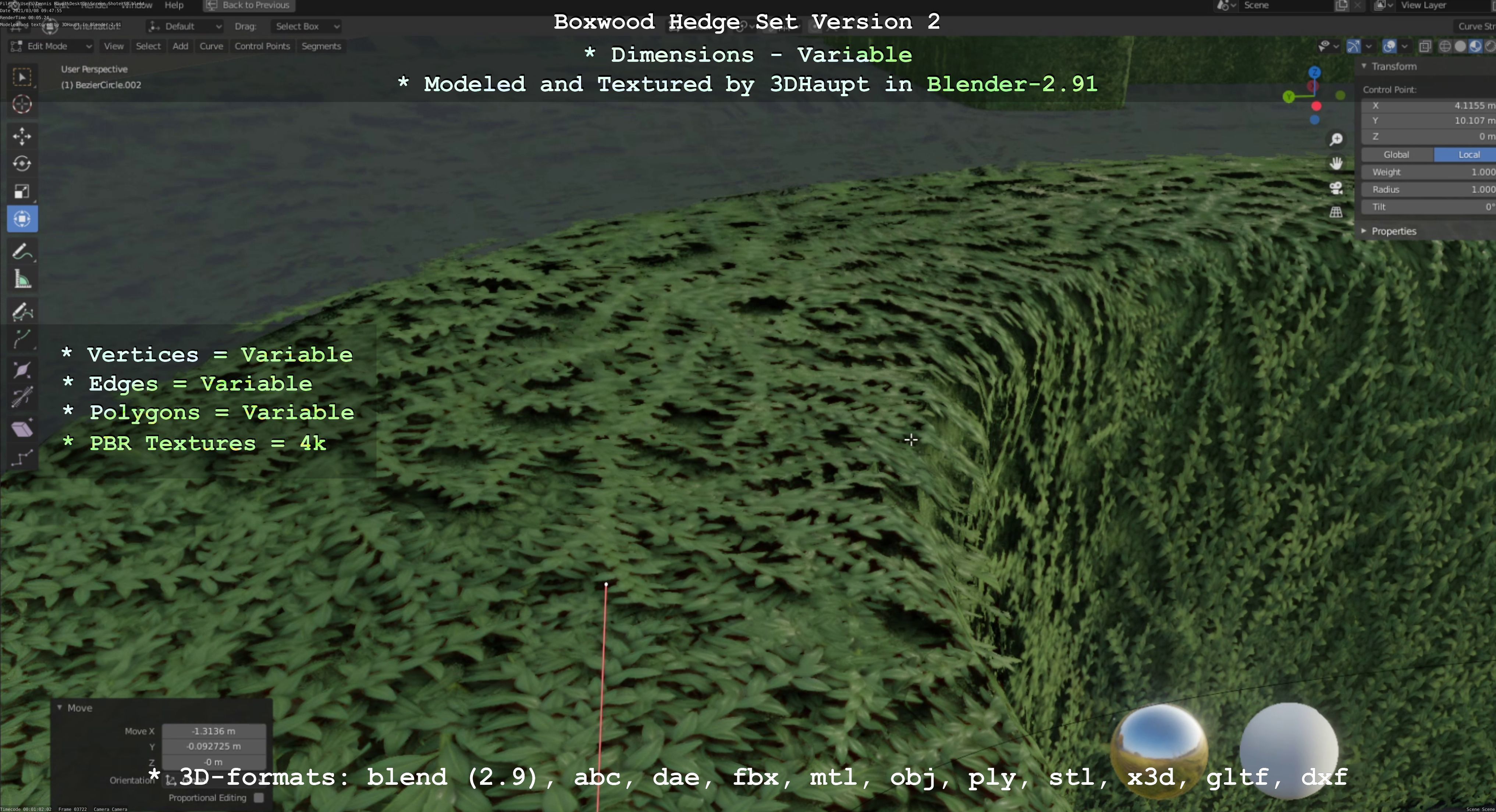 3D model Low-Poly Boxwood Hedge Version 2 VR / AR / low-poly | CGTrader