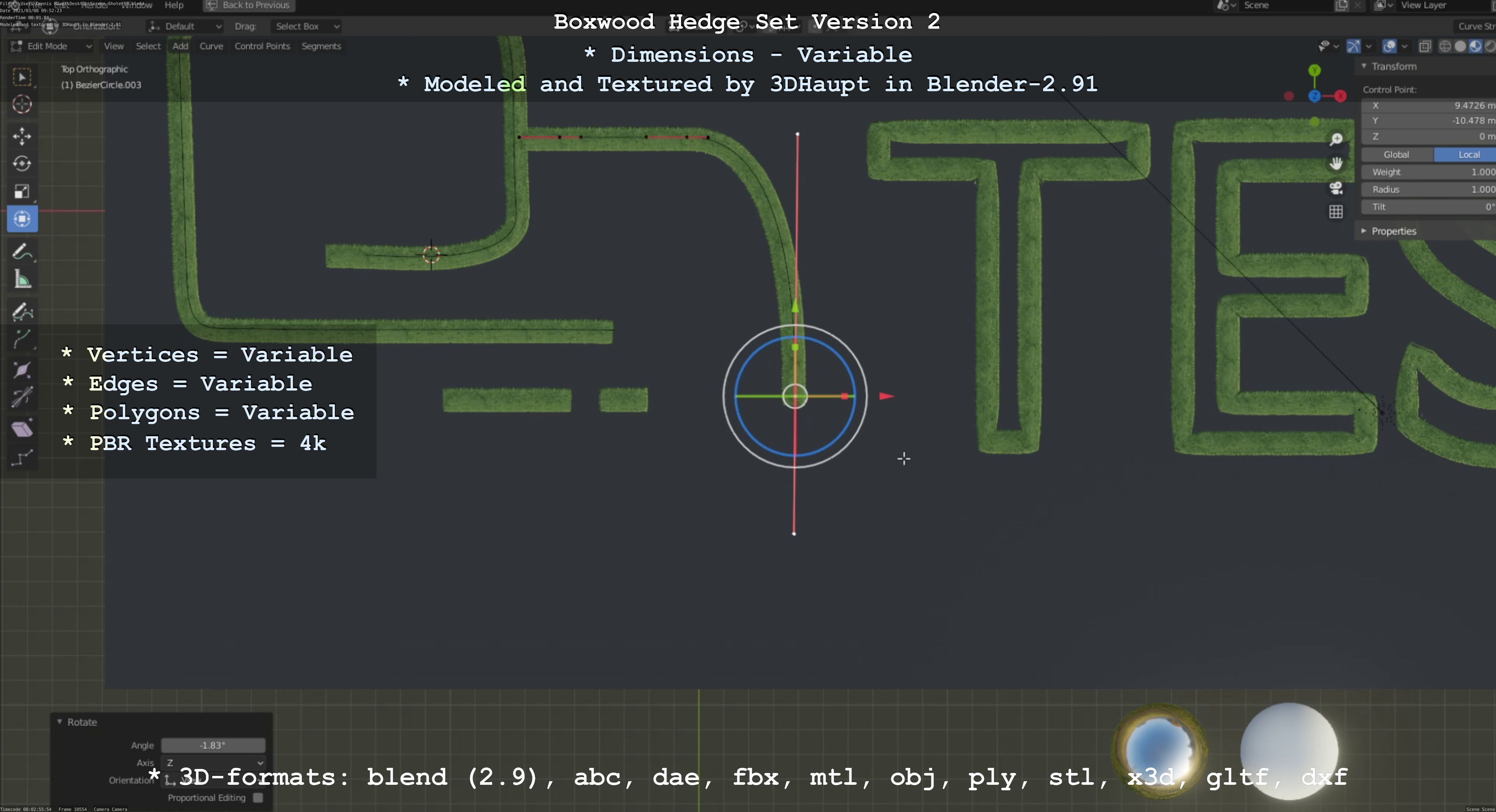 3D model Low-Poly Boxwood Hedge Version 2 VR / AR / low-poly | CGTrader
