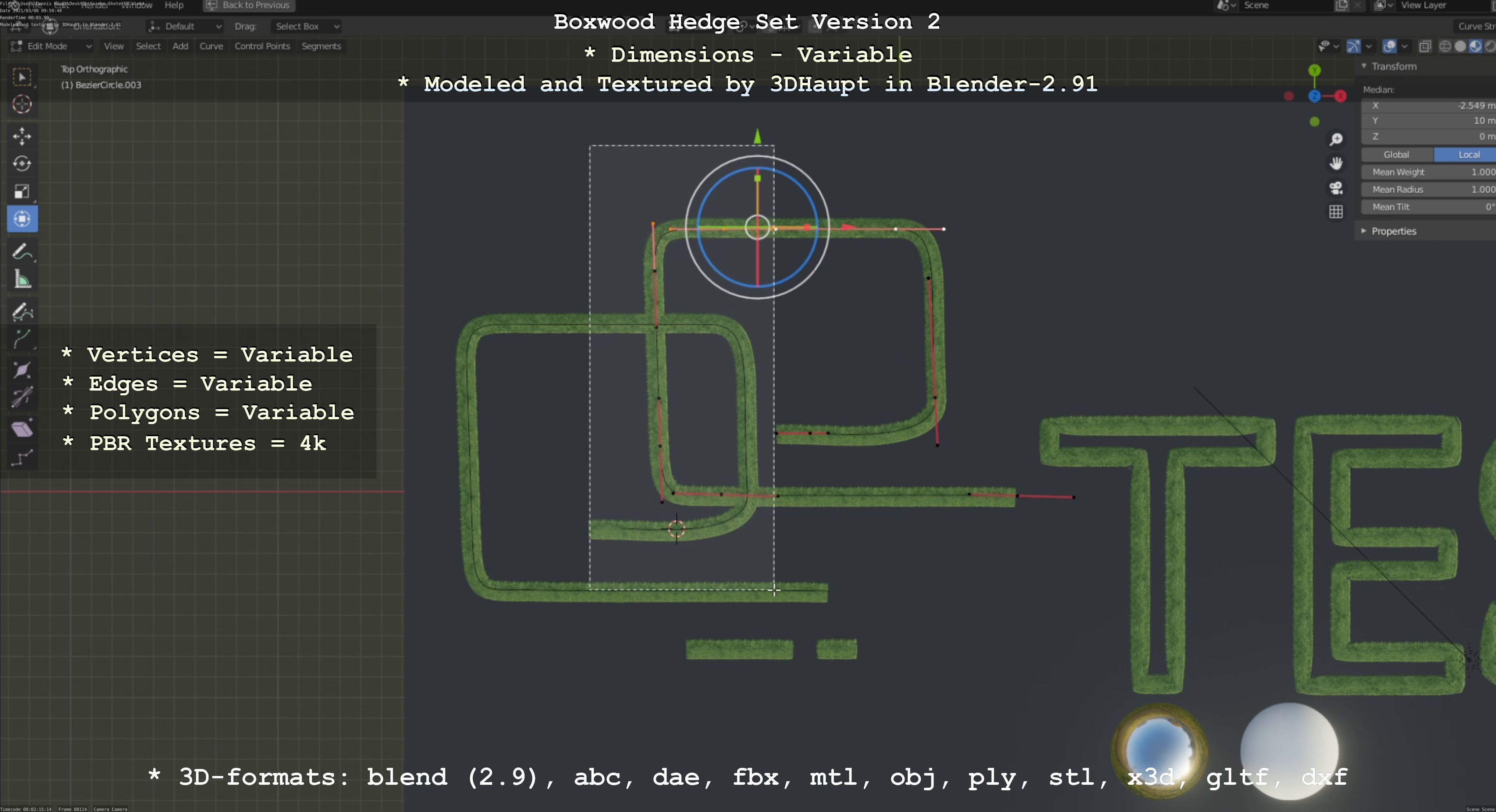 3D model Low-Poly Boxwood Hedge Version 2 VR / AR / low-poly | CGTrader