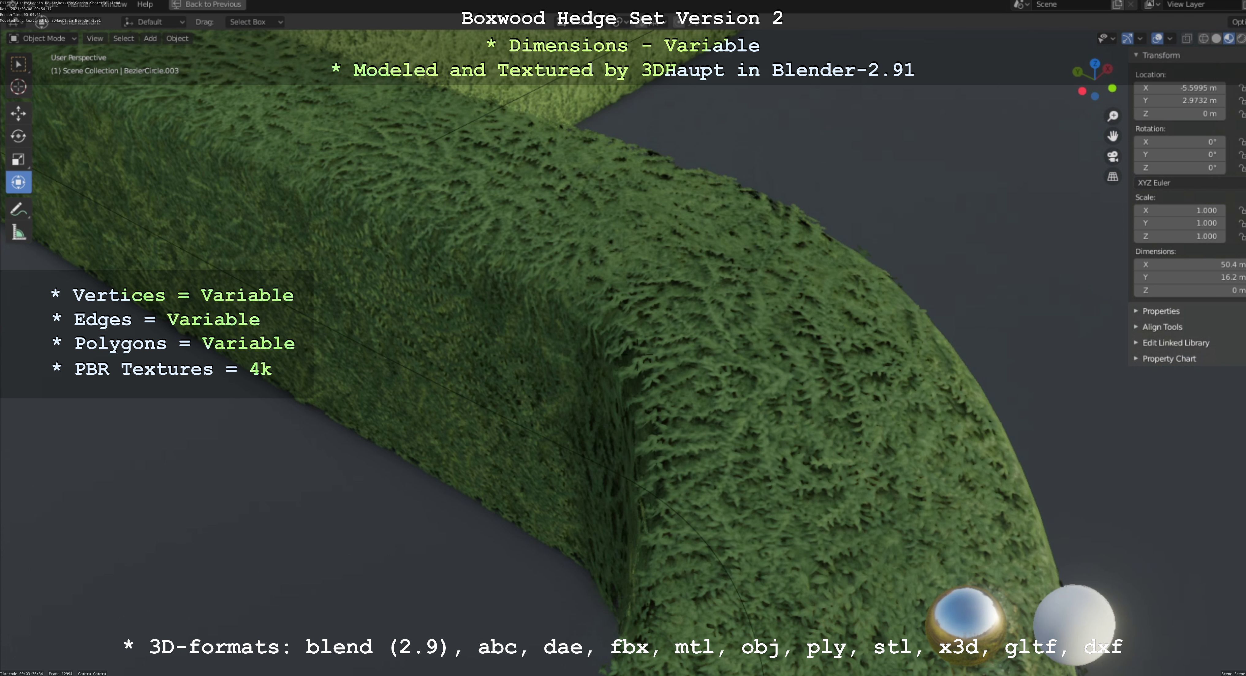 3D model Low-Poly Boxwood Hedge Version 2 VR / AR / low-poly | CGTrader
