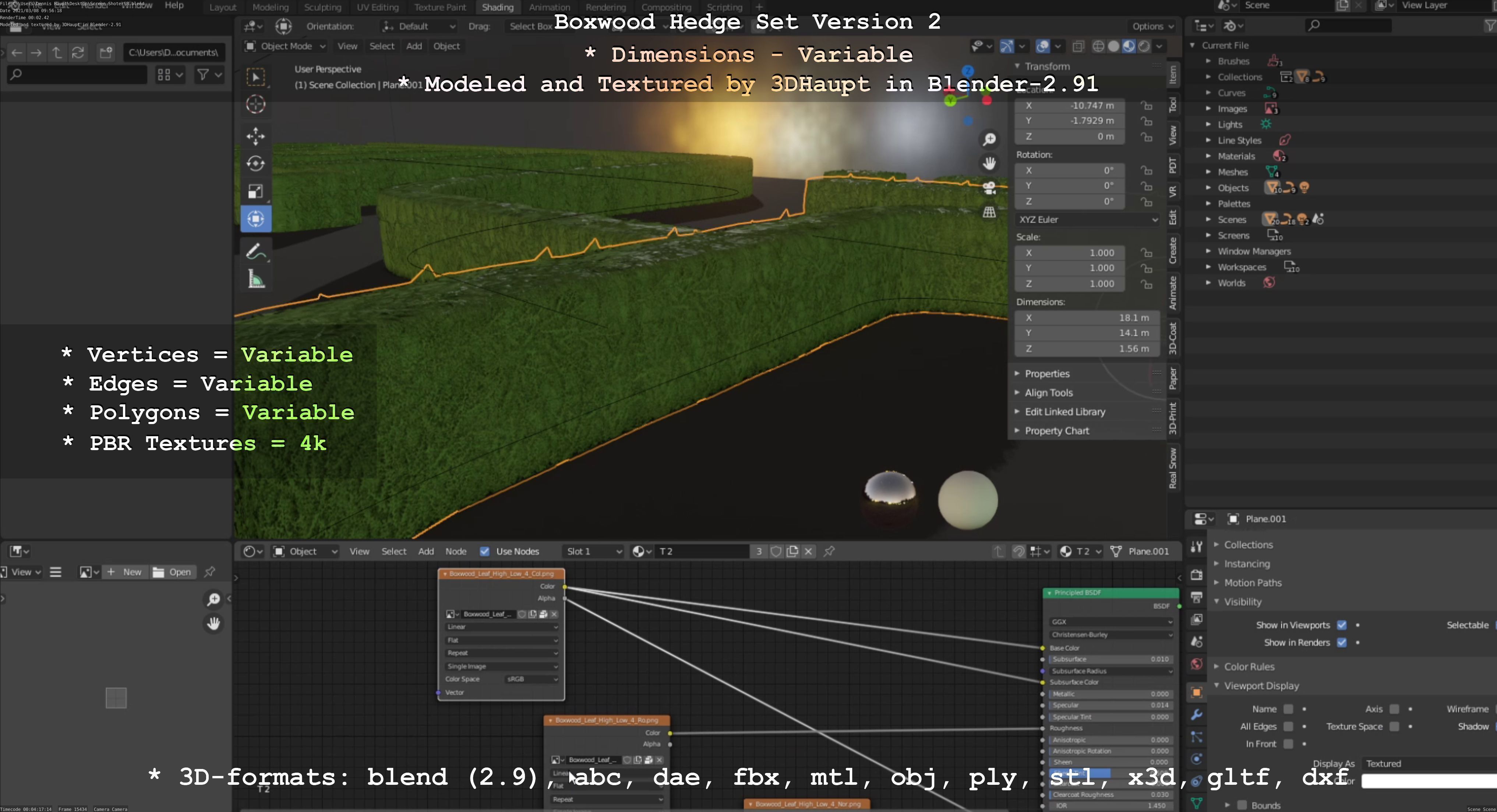 3D model Low-Poly Boxwood Hedge Version 2 VR / AR / low-poly | CGTrader