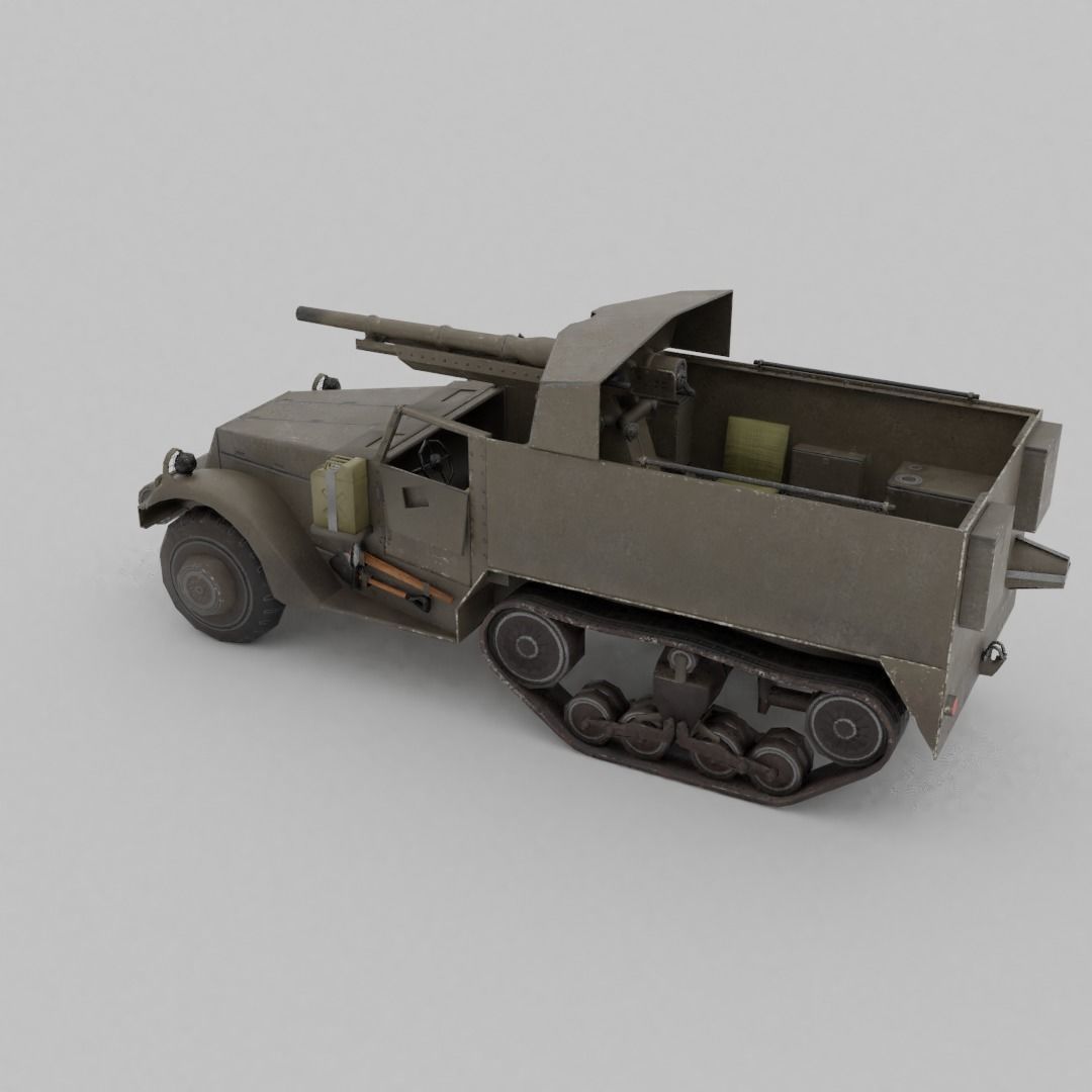 3D model M3 GMC 75mm Halftrack VR / AR / low-poly | CGTrader