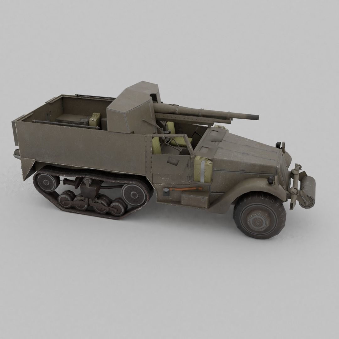 3D model M3 GMC 75mm Halftrack VR / AR / low-poly | CGTrader