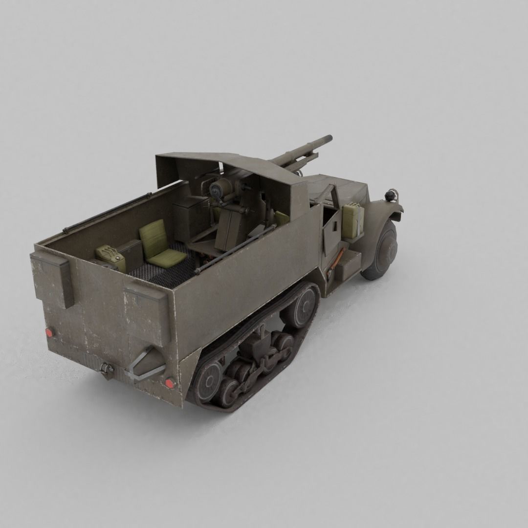 3D model M3 GMC 75mm Halftrack VR / AR / low-poly | CGTrader