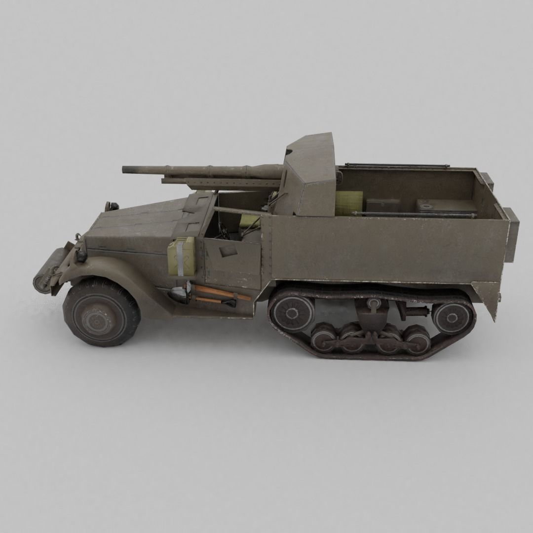 3D model M3 GMC 75mm Halftrack VR / AR / low-poly | CGTrader