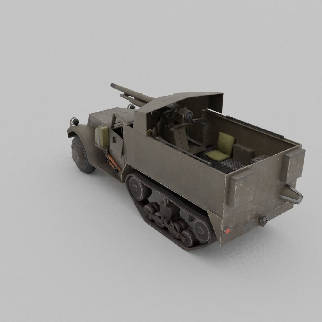 3D model M3 GMC 75mm Halftrack VR / AR / low-poly | CGTrader