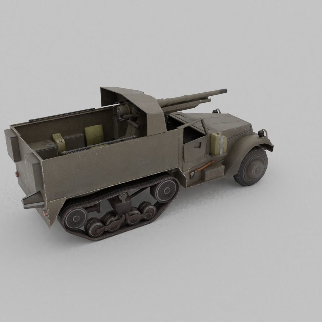 3D model M3 GMC 75mm Halftrack VR / AR / low-poly | CGTrader