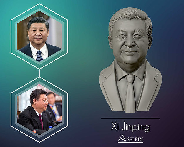 Xi Jinping 3D Portrait Sculpture 3D model 3D printable | CGTrader