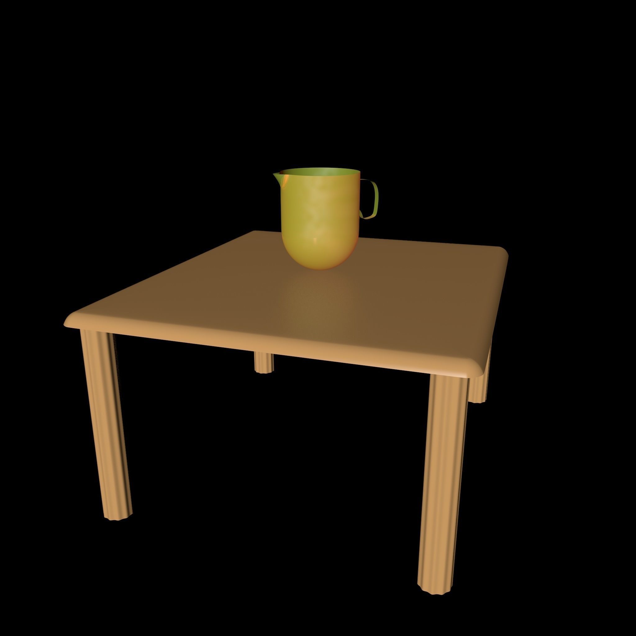 Low poly table and jug free 3D model | CGTrader