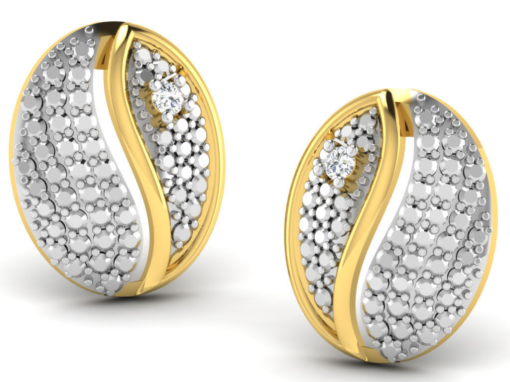 Women round earrings 3dm render detail 3D model 3D printable | CGTrader