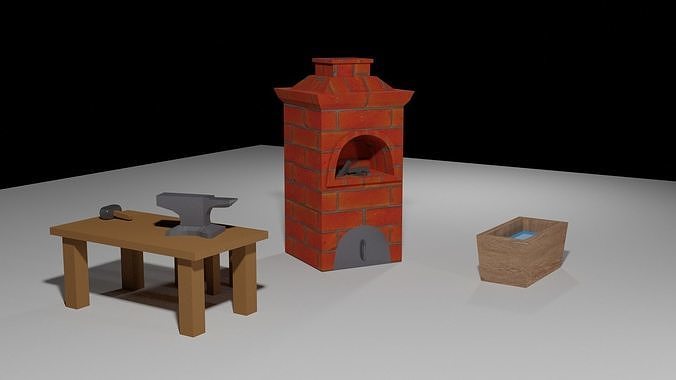 3D model Forge set VR / AR / low-poly | CGTrader