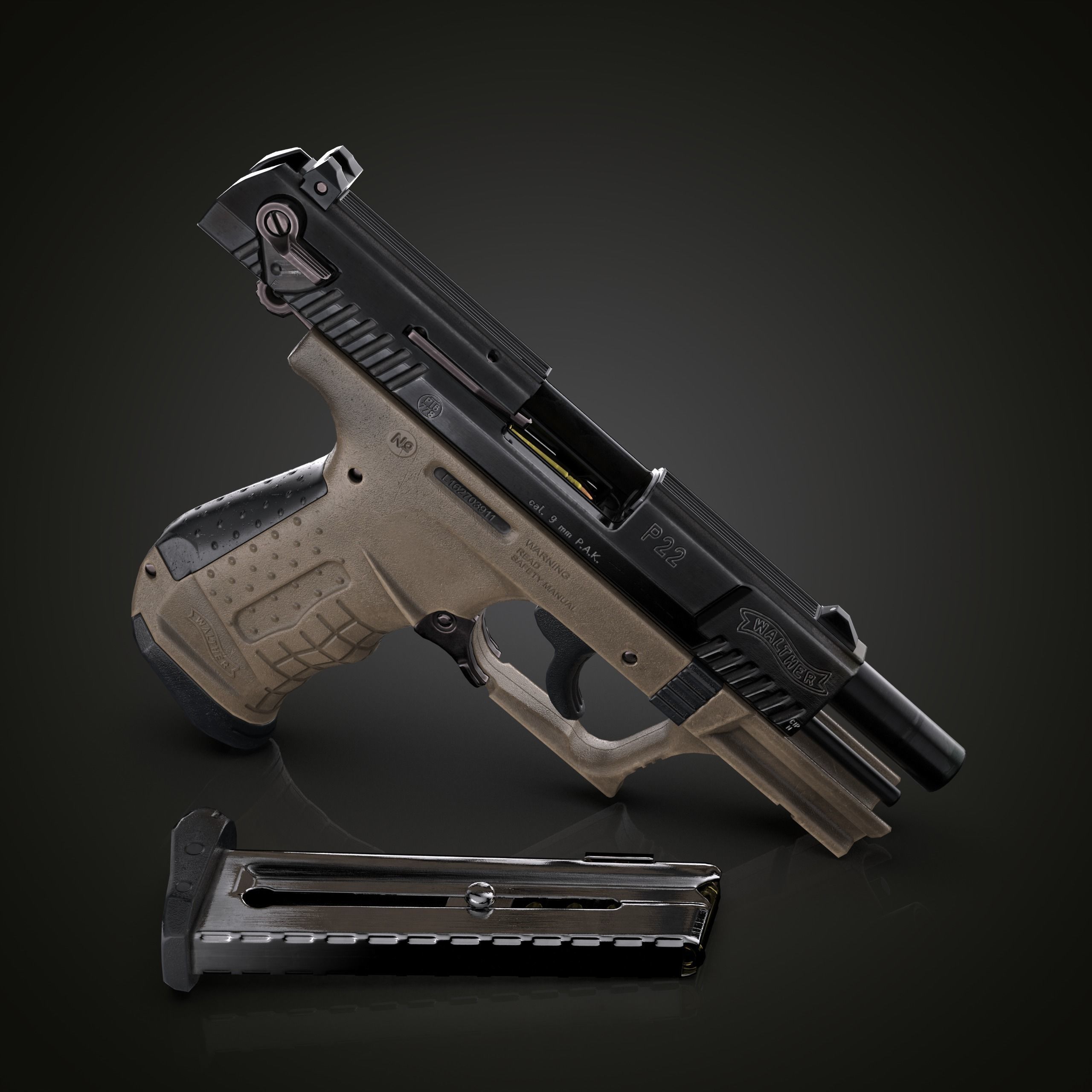 3D model Game ready model Walter P22 VR / AR / low-poly | CGTrader