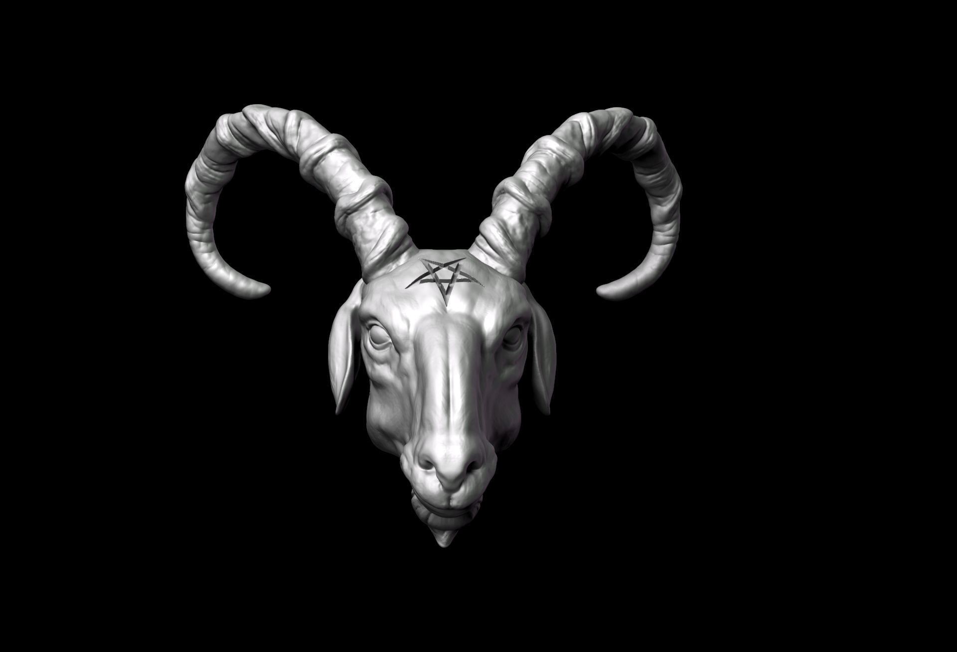 Baphomet Head 2 3D model 3D printable | CGTrader