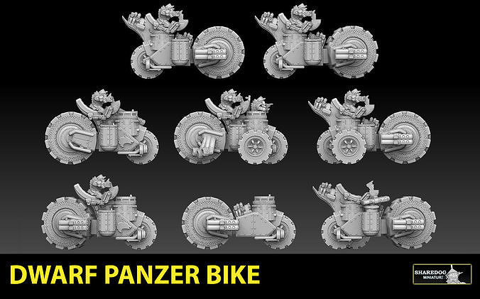 Panzer Bike Dwarf Version 3D model 3D printable | CGTrader